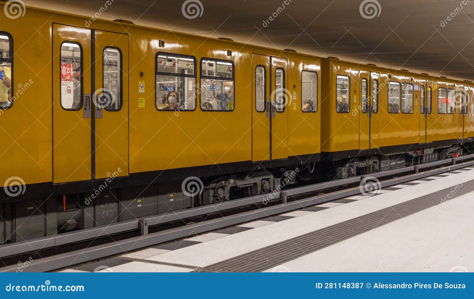 The Famous Yellow Train at the Platform in U-Bahn Berlin Metro Station ...