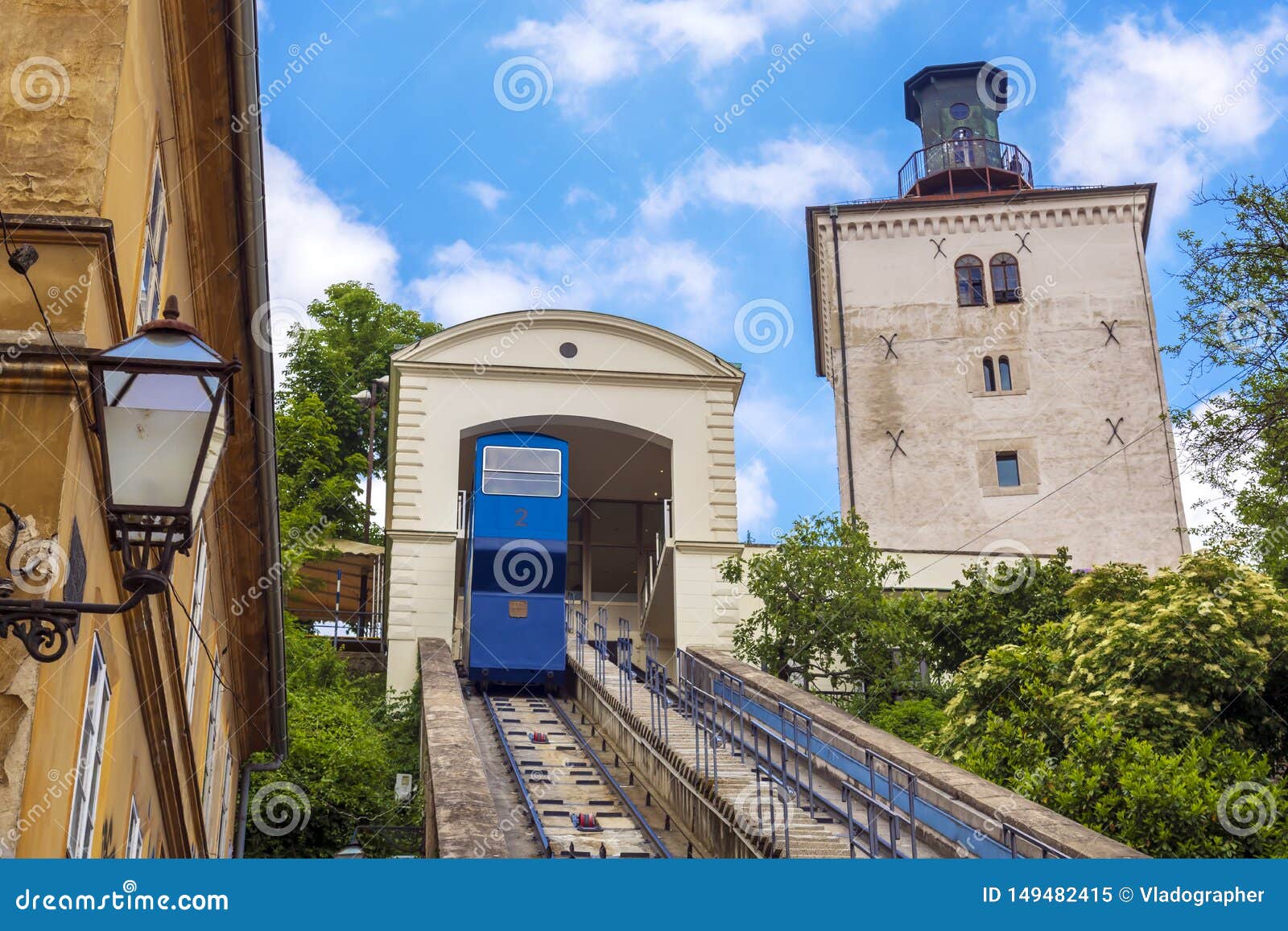 Famous Zagreb Funicular stock image. Image of downtown - 149482415