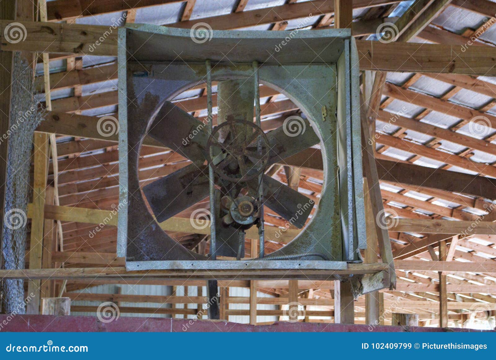 Fan in barn stock image. Image of dust, countryside - 102409799