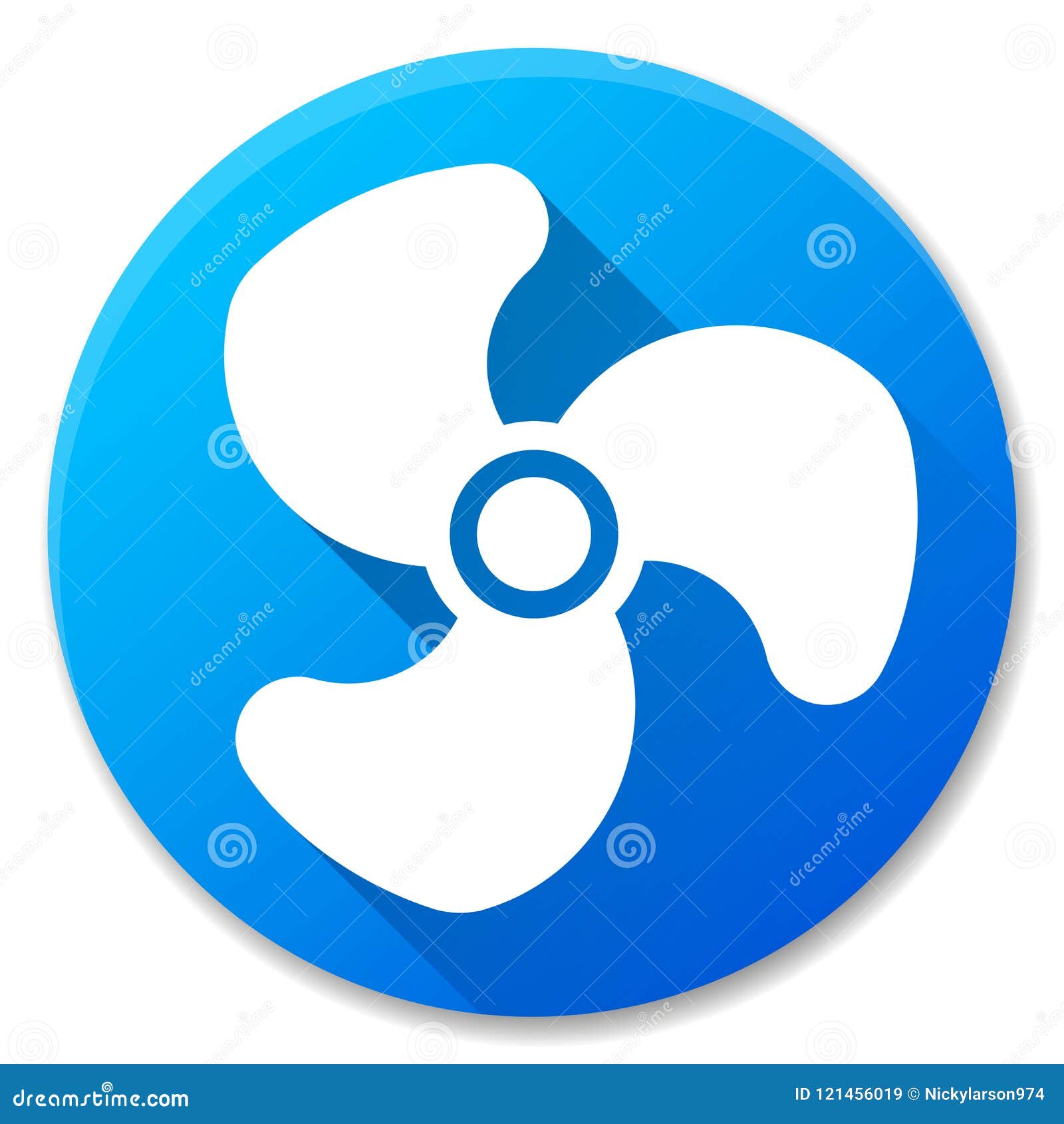 Fan Blue Circle Icon Design Stock Vector - Illustration of blue, cooler ...