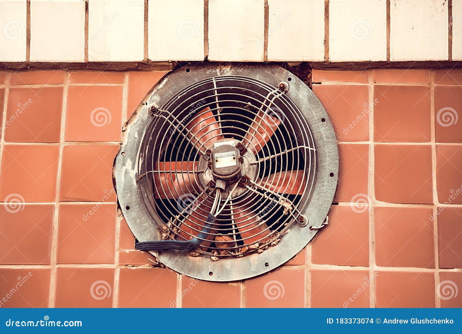 Fan Built into the Wall. Old Ventilation Stock Photo - Image of ...