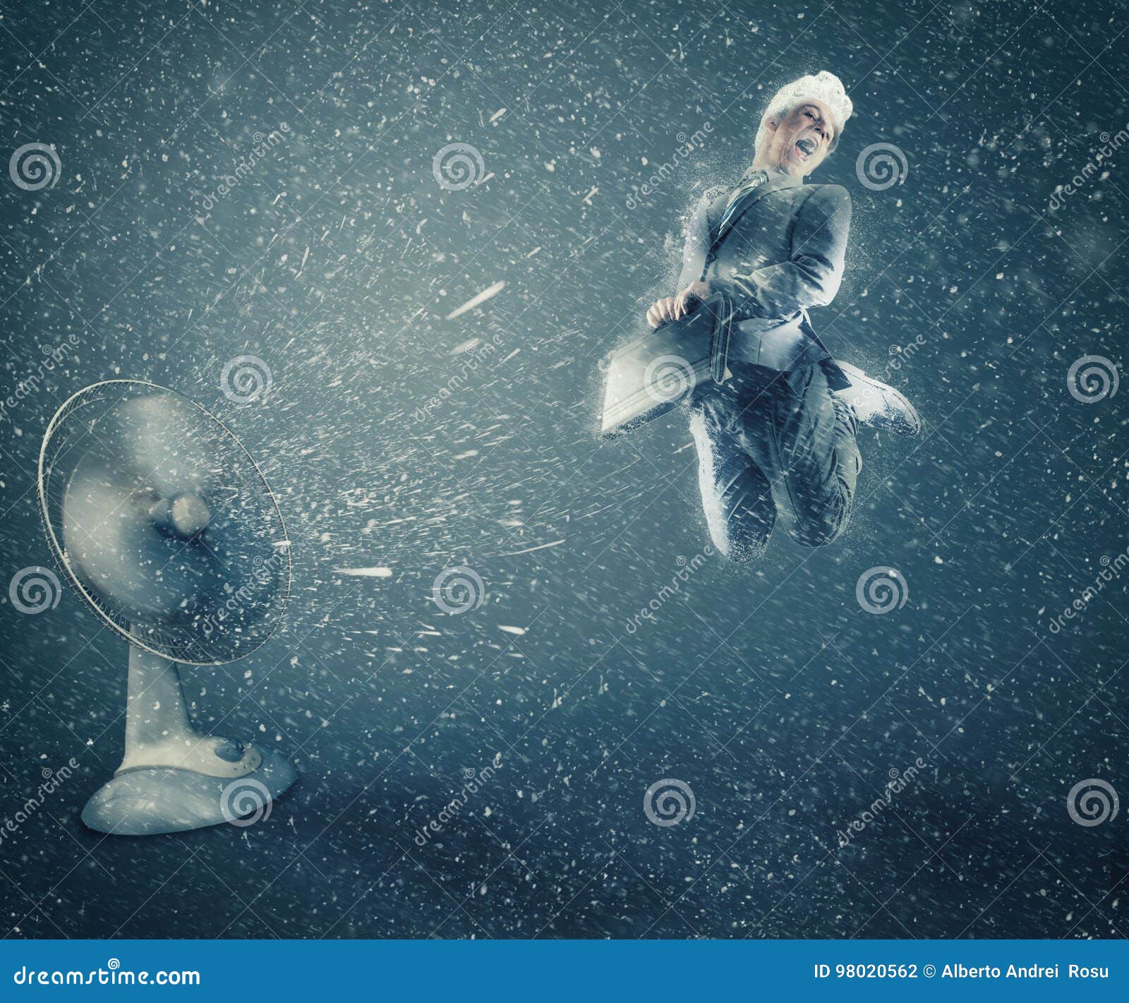 Fan causing snow stock photo. Image of funny, indoor - 98020562