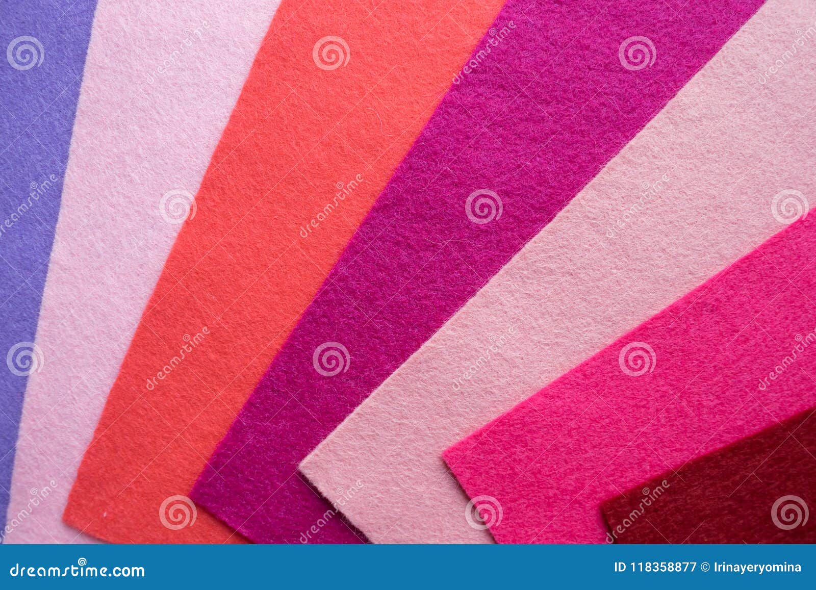 Fan of Colored Bright Felt Textile Material. Samples of Soft Felt Flaps ...