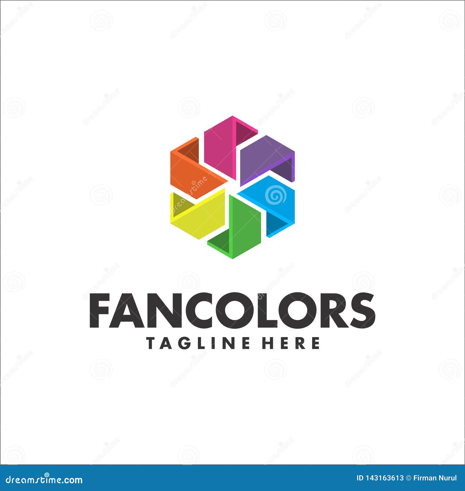 Fan Colors Logo Template Vector Stock Vector - Illustration of editable ...