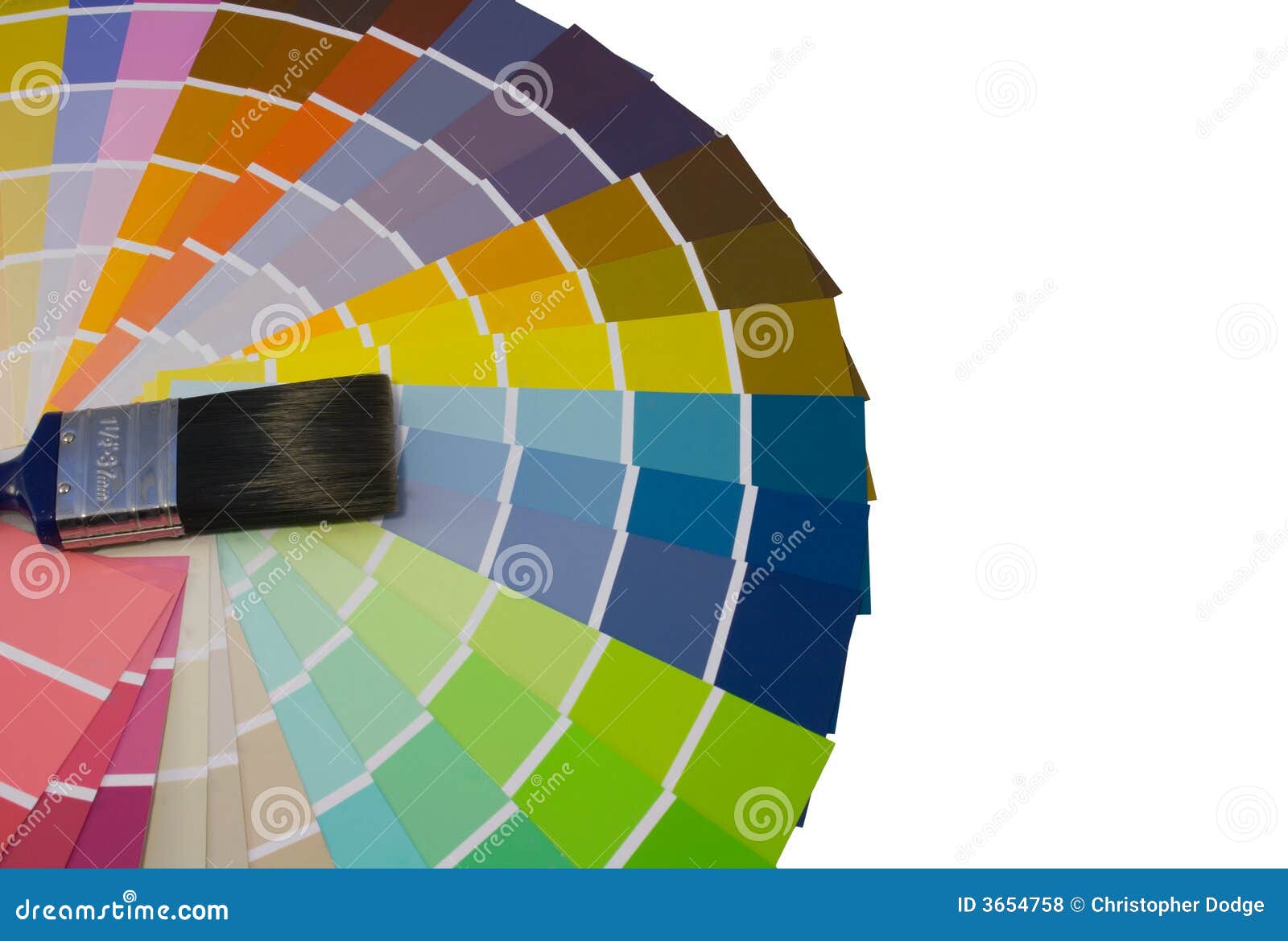 Fan Of Colour Swatches And Paint Brush Stock Photography ...