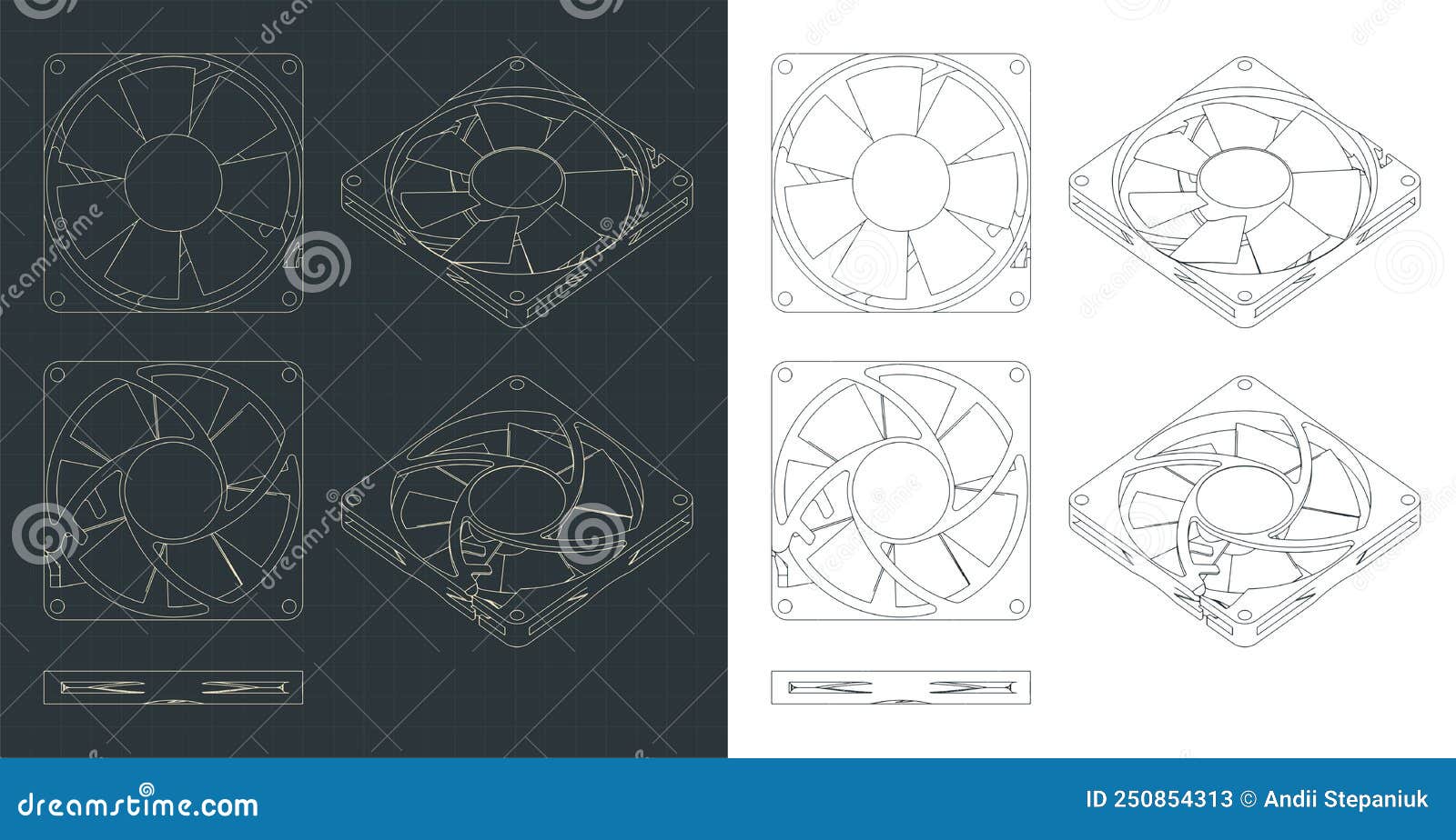 Fan for Computer Cases and CPU Coolers Stock Vector - Illustration of ...