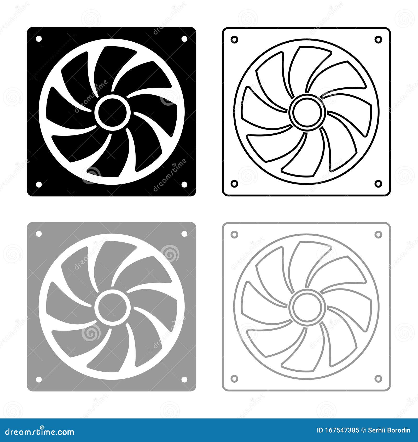 Fan for Computer Processor Cooler CPU Cooling System Ventilator Icon ...