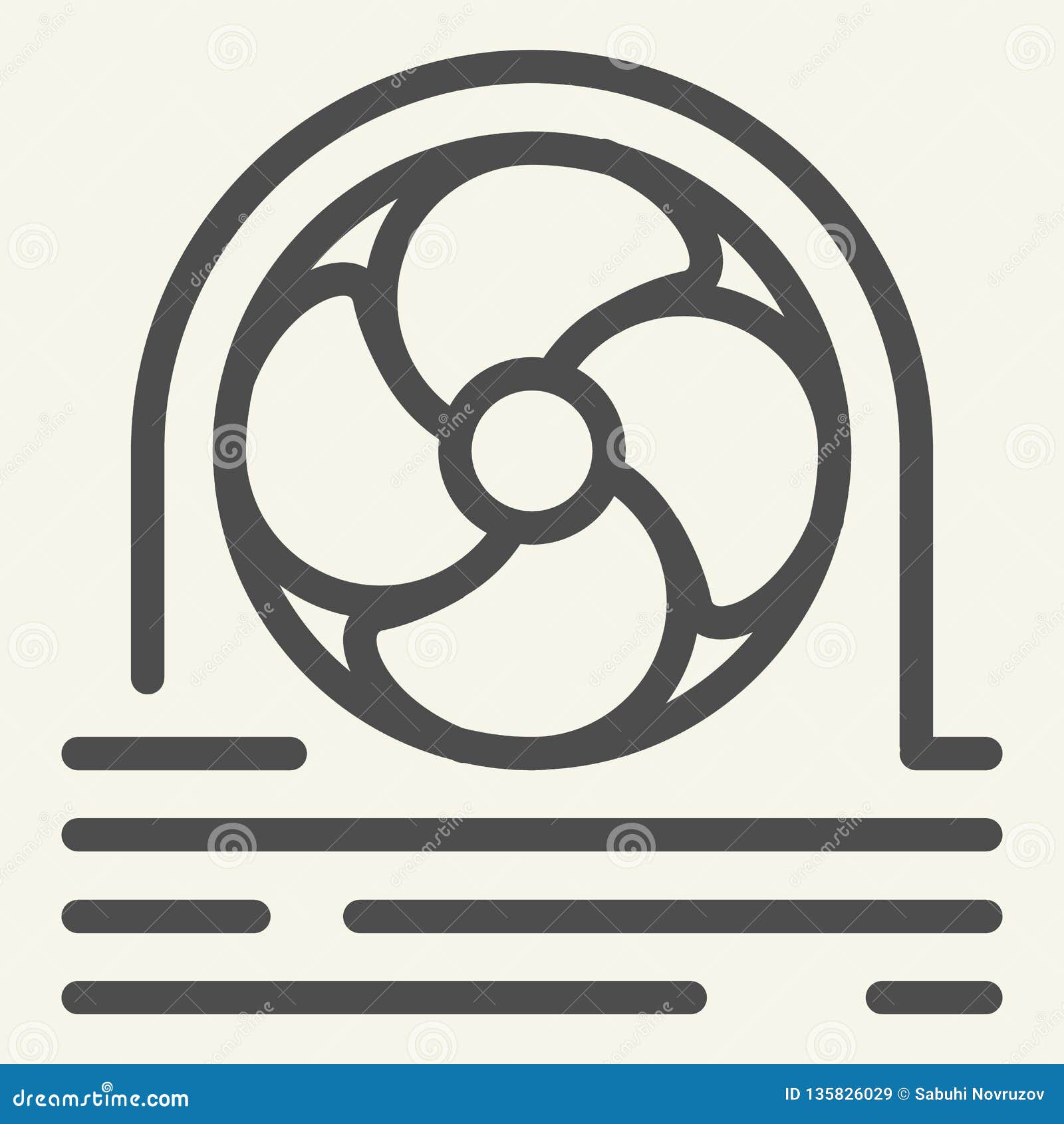 Fan Cooler Line Icon. Blower Vector Illustration Isolated on White ...