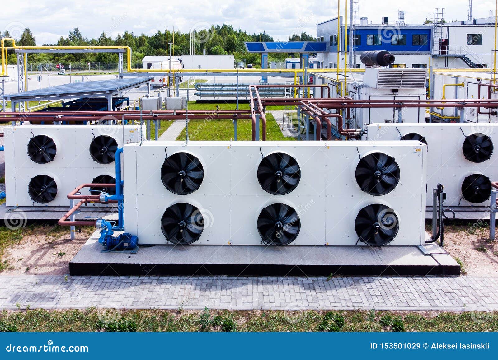 Fan Cooling System at the Gas Station. Stock Image - Image of ...