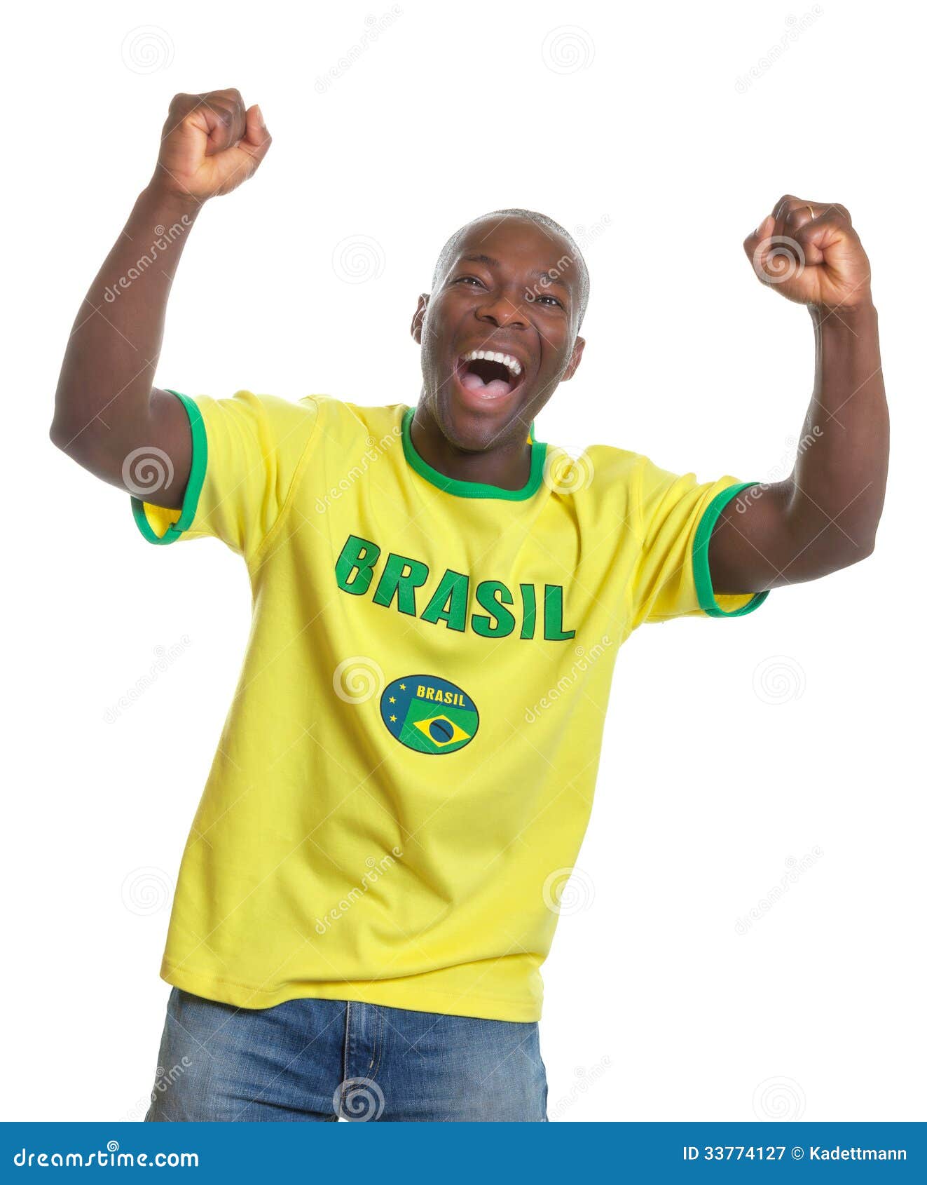 Fan De Futebol Cheering De Brasil Imagem de Stock - Imagem de ...