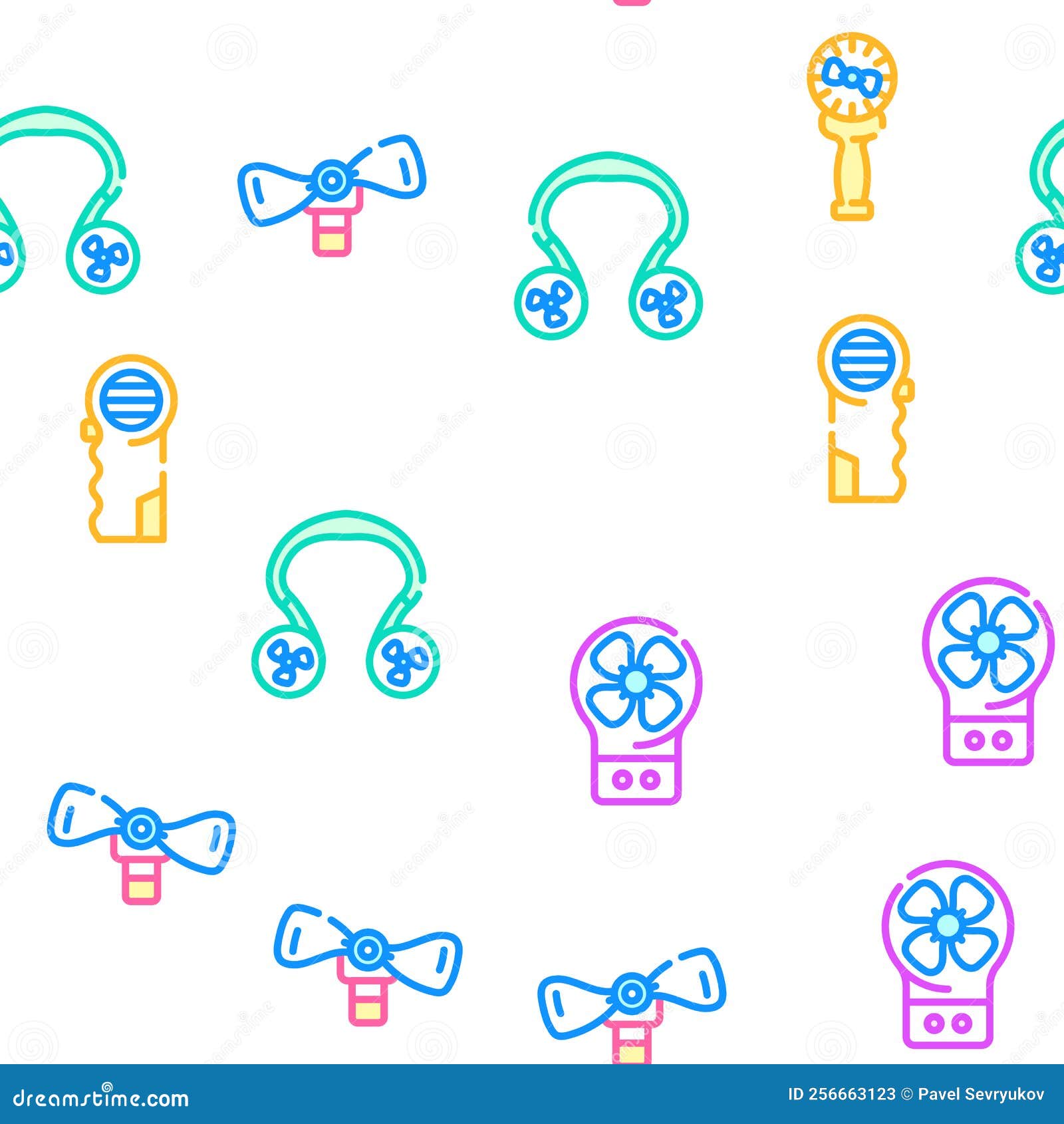 Fan Electronic Cooling Device Vector Seamless Pattern Stock ...