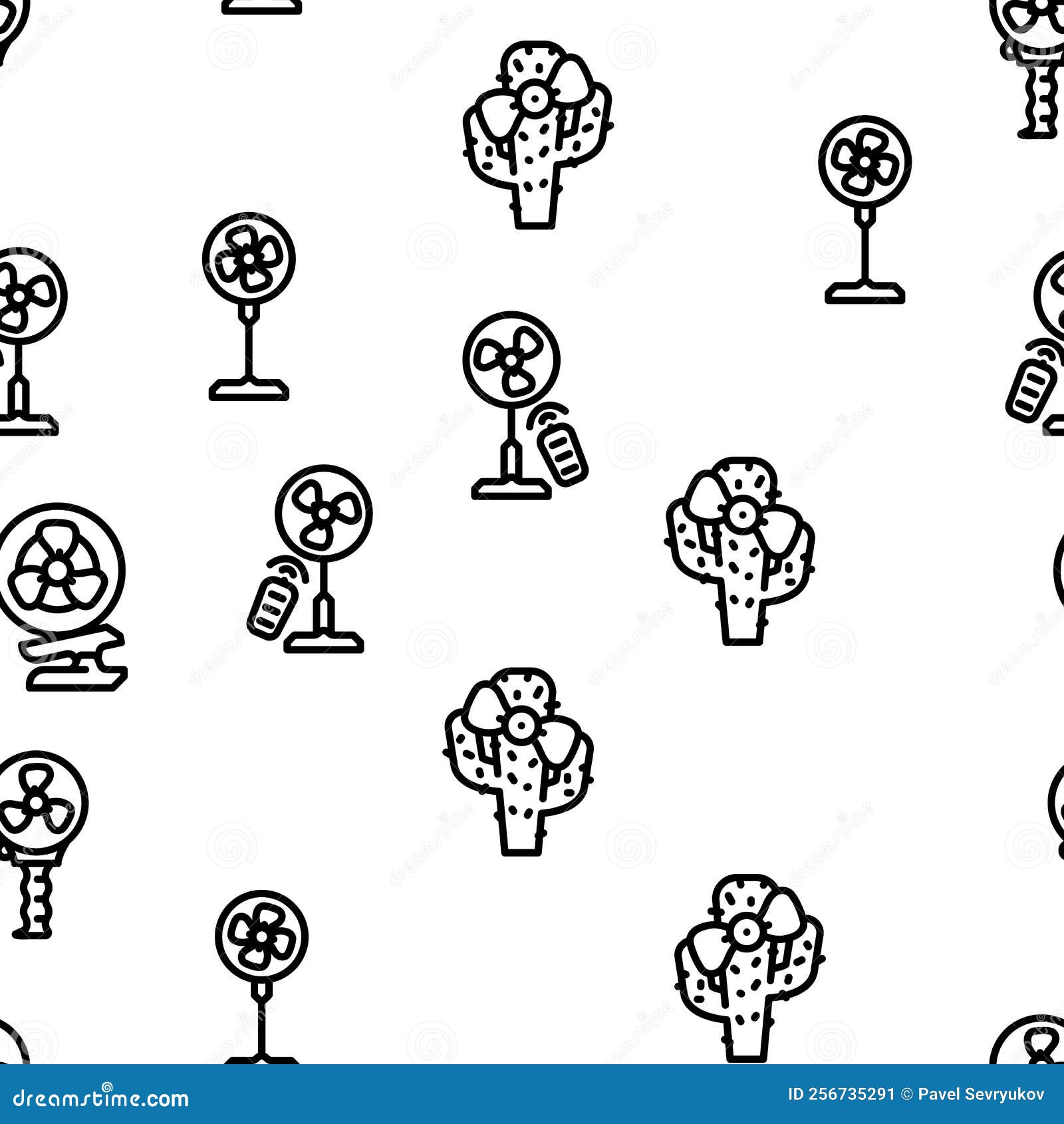 Fan Electronic Cooling Device Vector Seamless Pattern Stock Vector ...