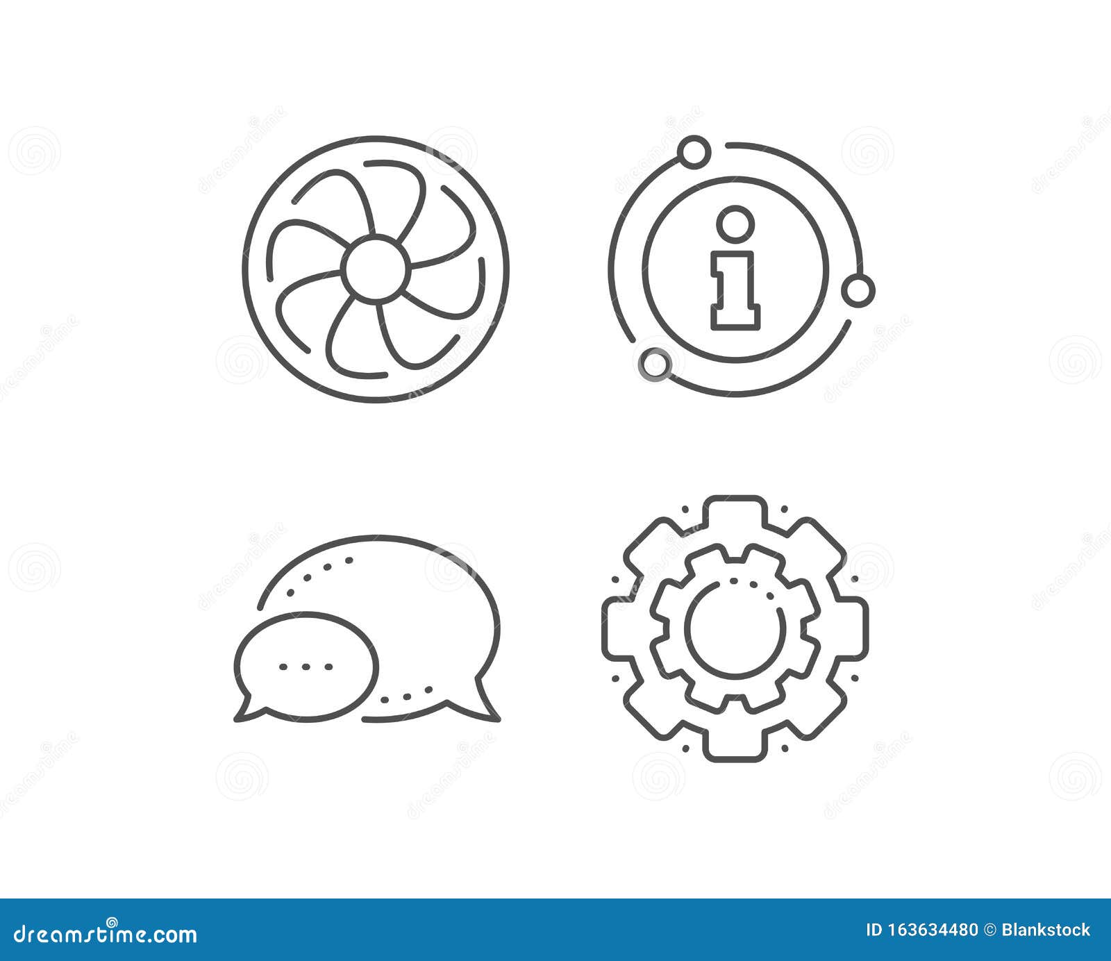 Fan Engine Line Icon. Jet Turbine Sign. Vector Stock Vector ...