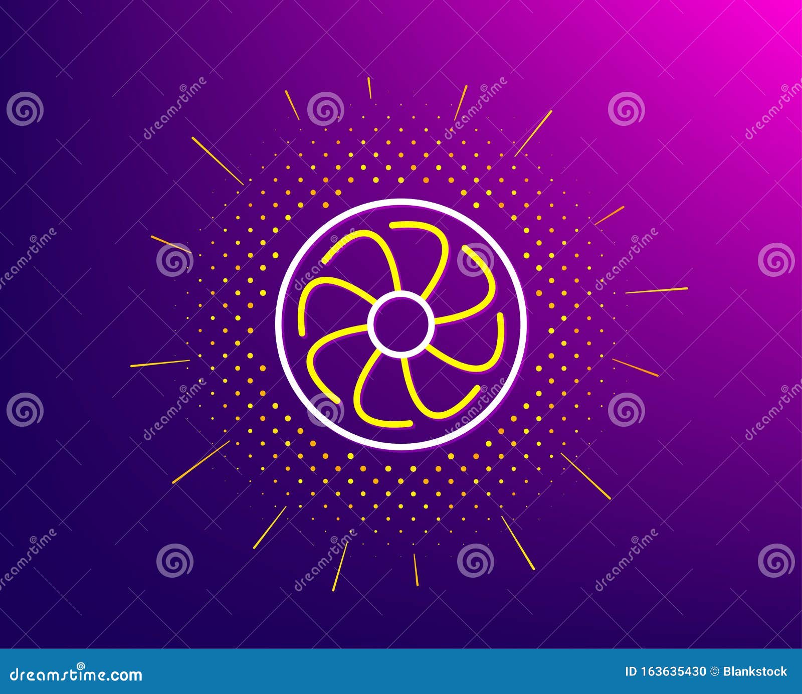 Fan Engine Line Icon. Jet Turbine Sign. Vector Stock Vector ...