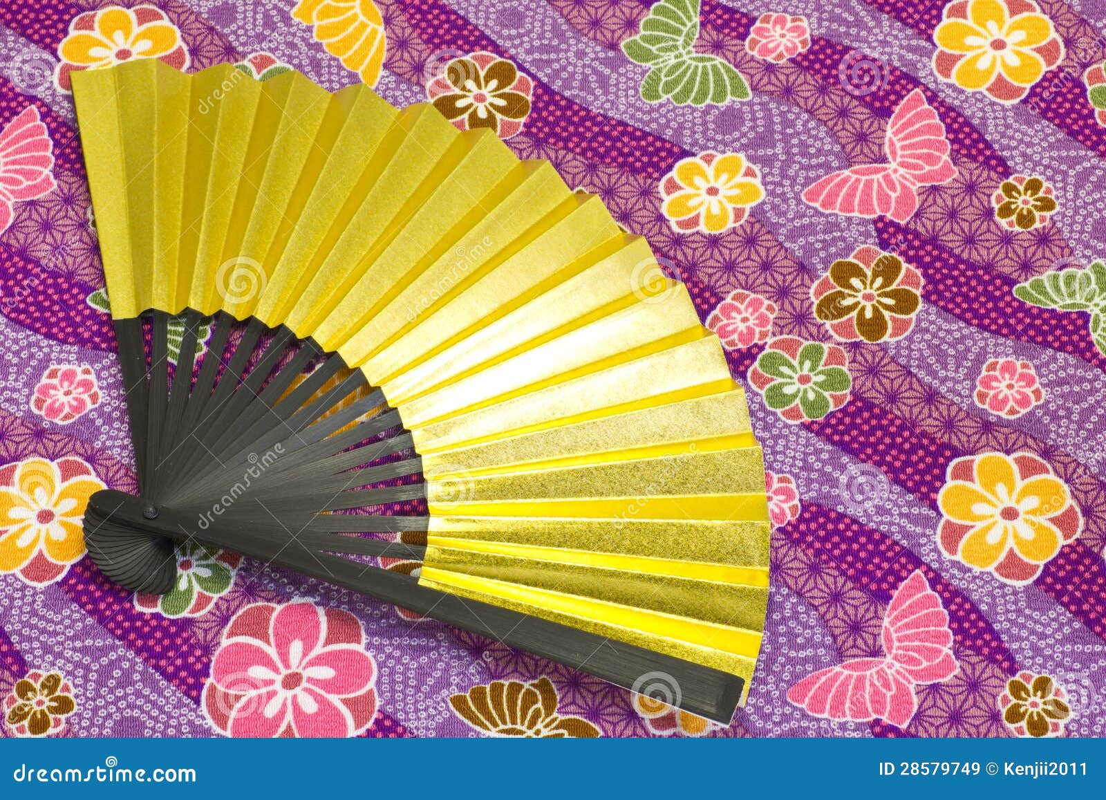 Fan of gold stock image. Image of turning, floral, colorful - 28579749