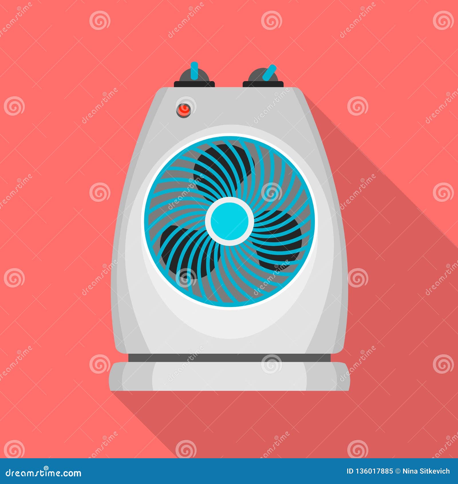 Fan Heater Icon, Flat Style Stock Vector - Illustration of electric ...
