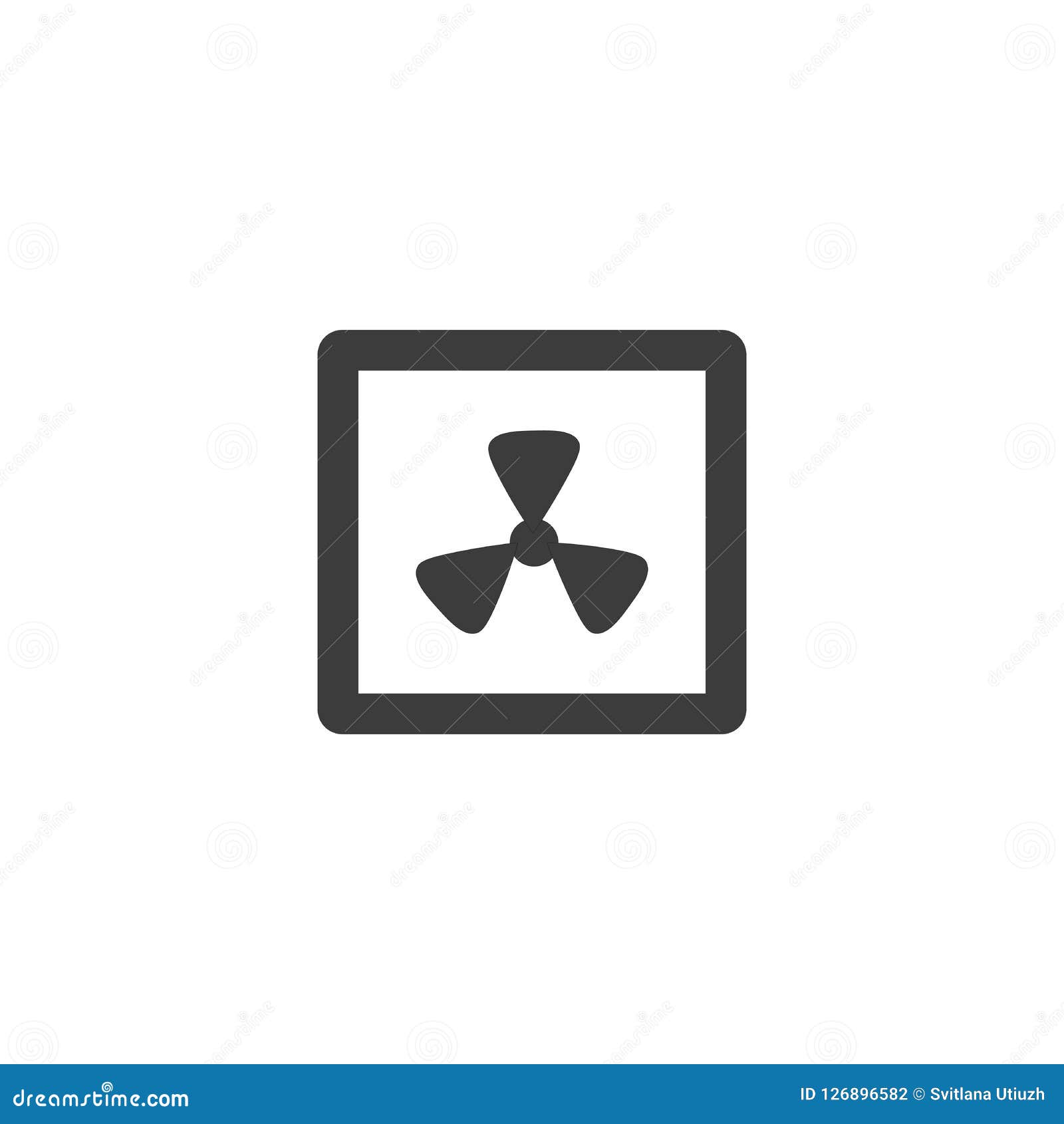 Fan Icon in Frame, Icon, Vector Illustration Isolated on White ...