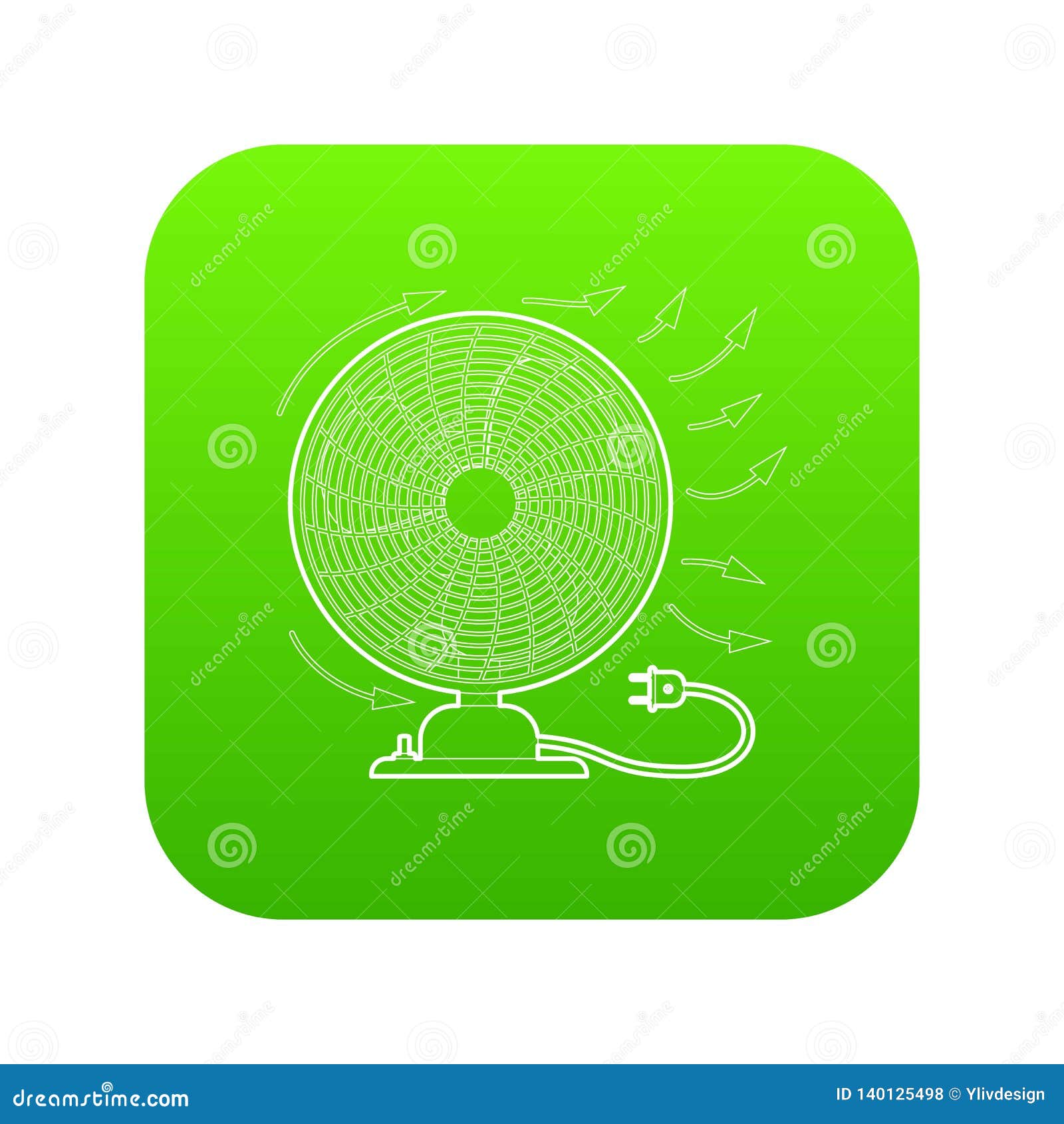 Fan icon green vector stock vector. Illustration of climate - 140125498