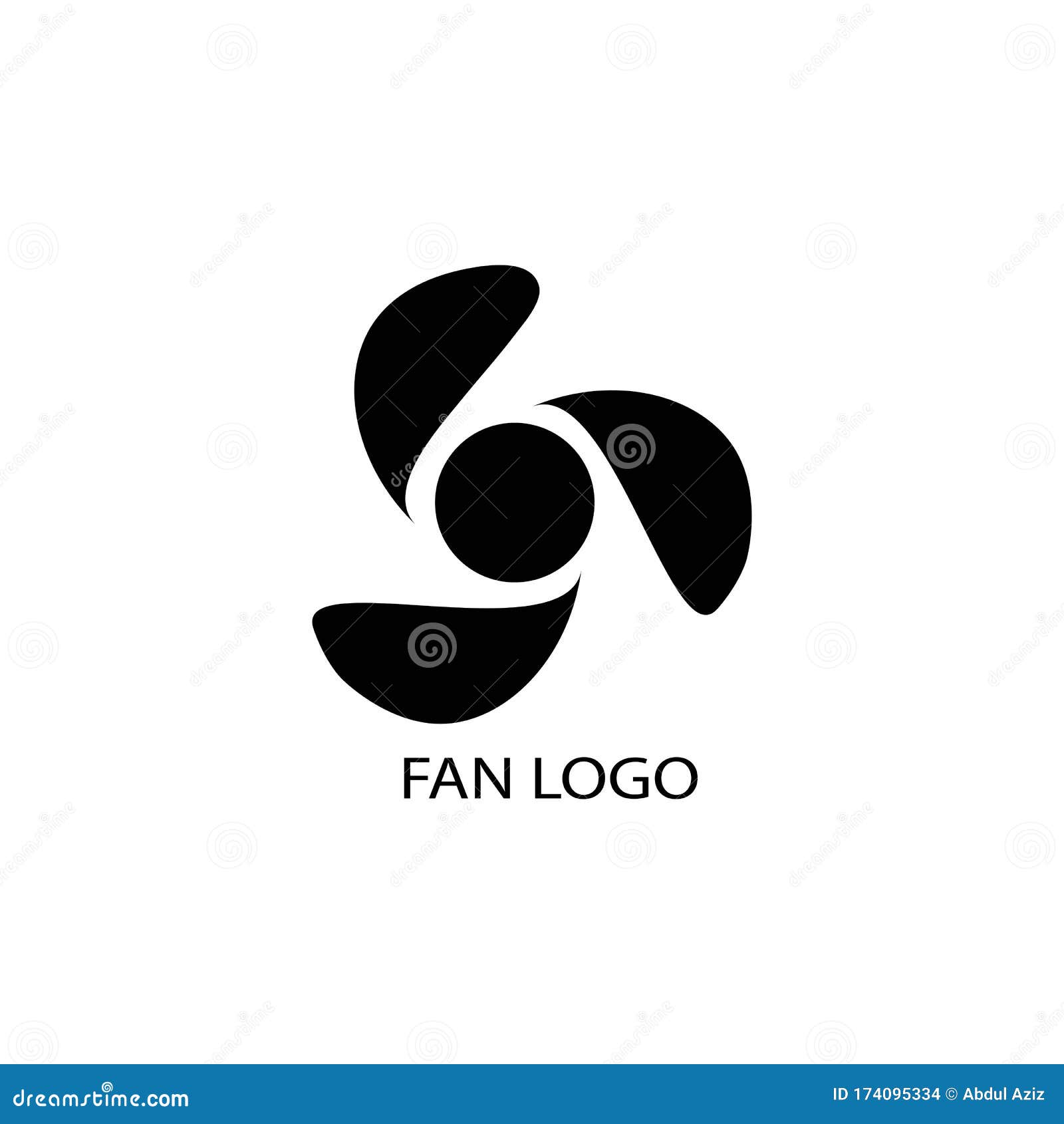 Fan logo vector stock vector. Illustration of logo, blue - 174095334