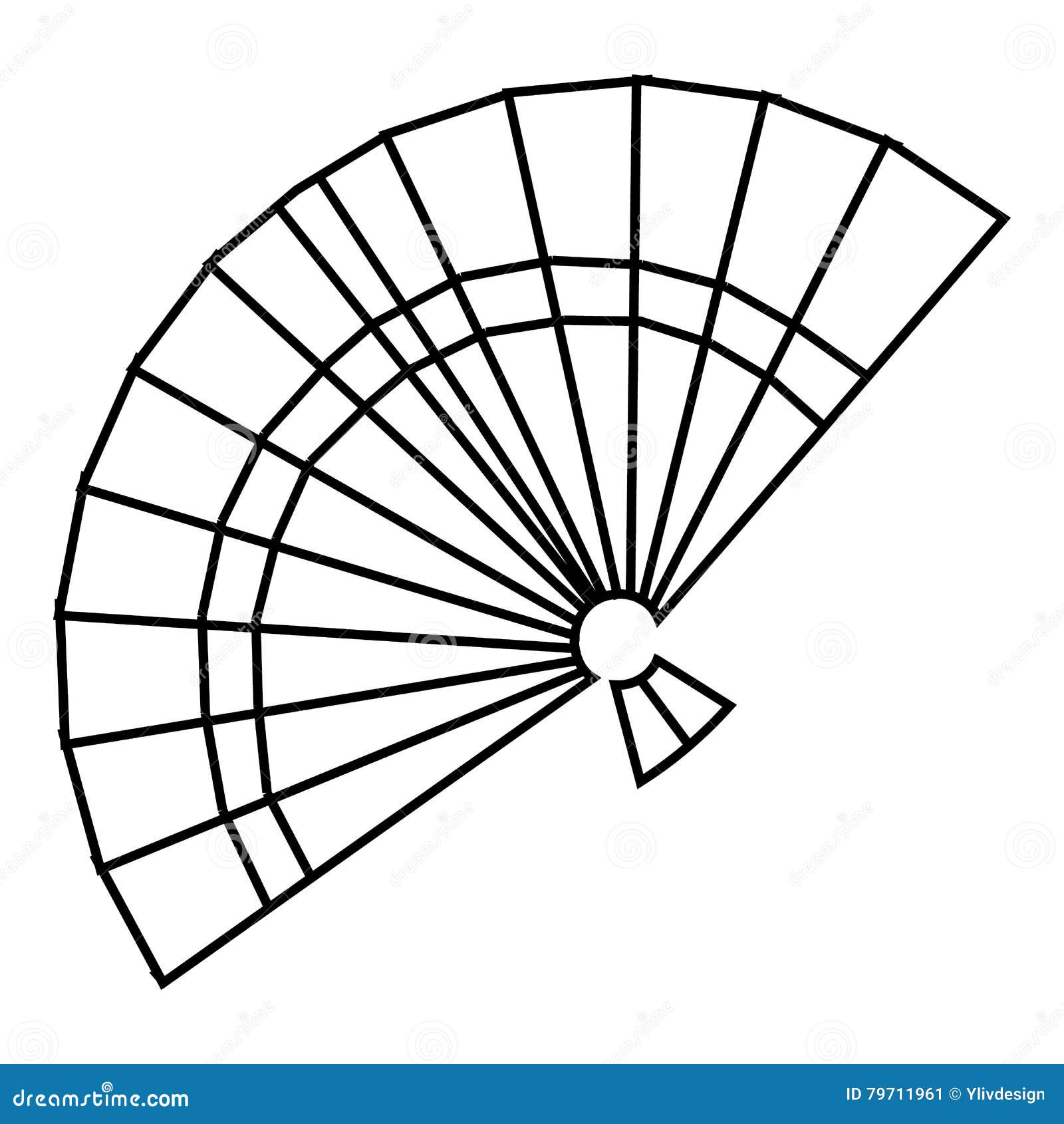 Fan icon, outline style stock vector. Illustration of bright - 79711961
