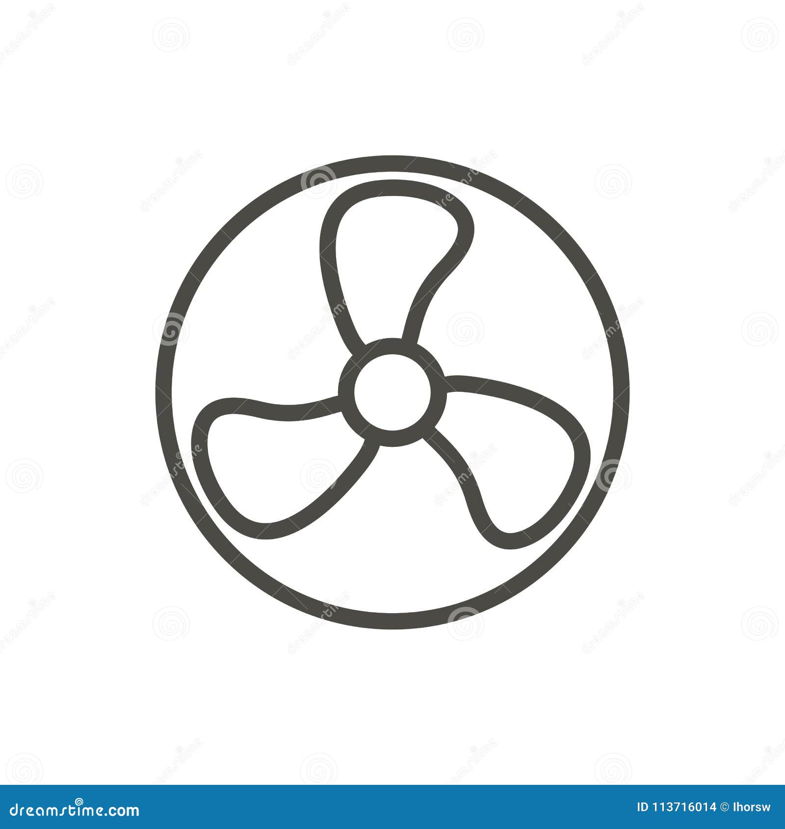Fan Icon Vector. Line Fresh Air Symbol Stock Vector - Illustration of ...