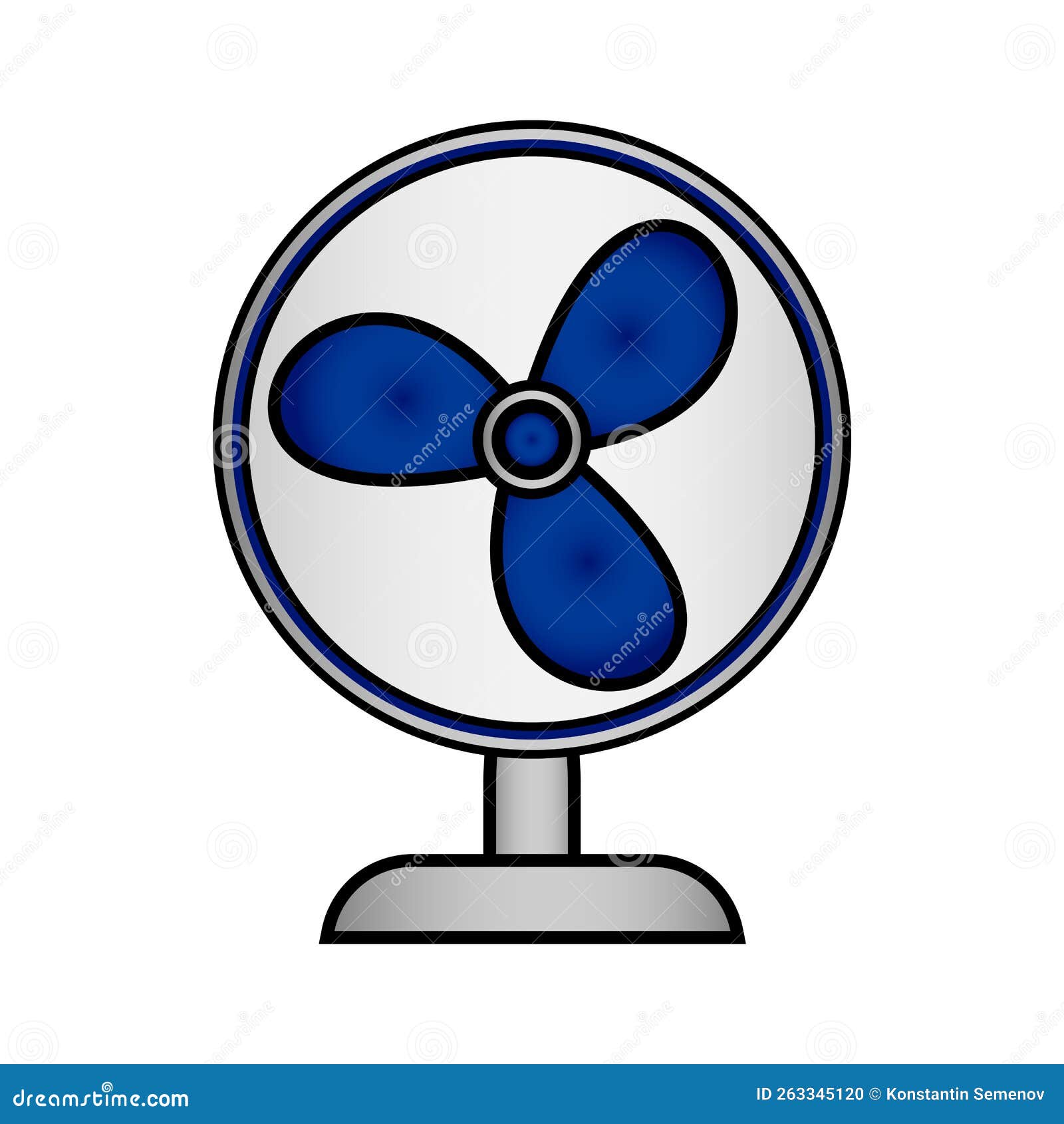 Fan icon on white stock vector. Illustration of grey - 263345120