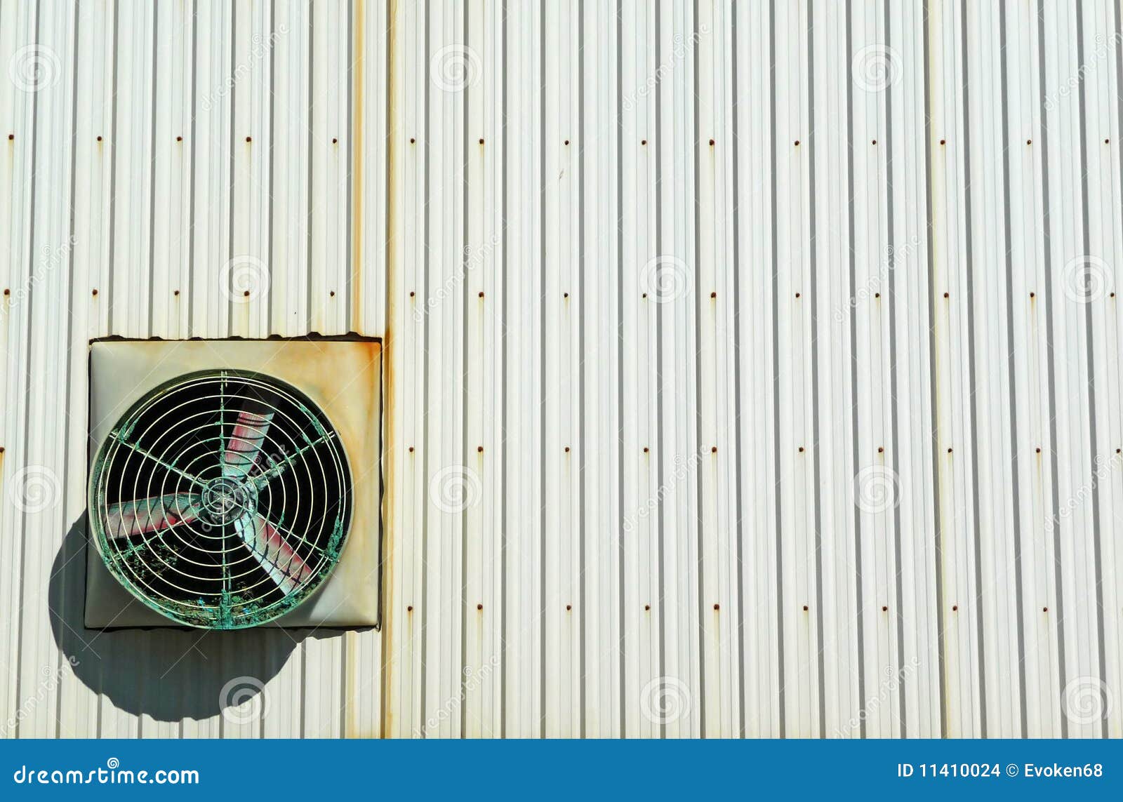Fan on Industrial Building Exterior Stock Photo - Image of ...