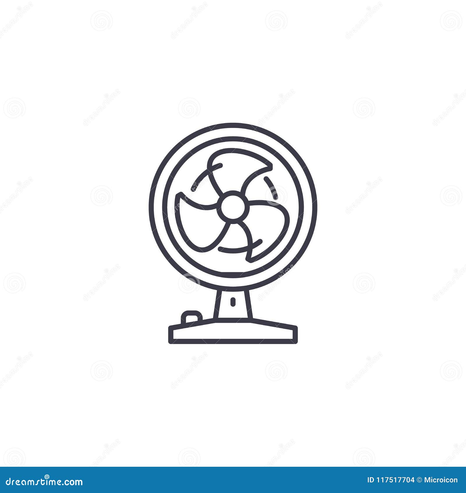 Fan Linear Icon Concept. Fan Line Vector Sign, Symbol, Illustration ...