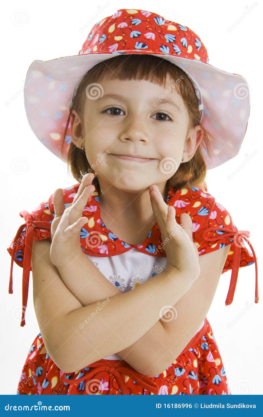 Fan little girl dancing. stock photo. Image of eyed, little - 16186996