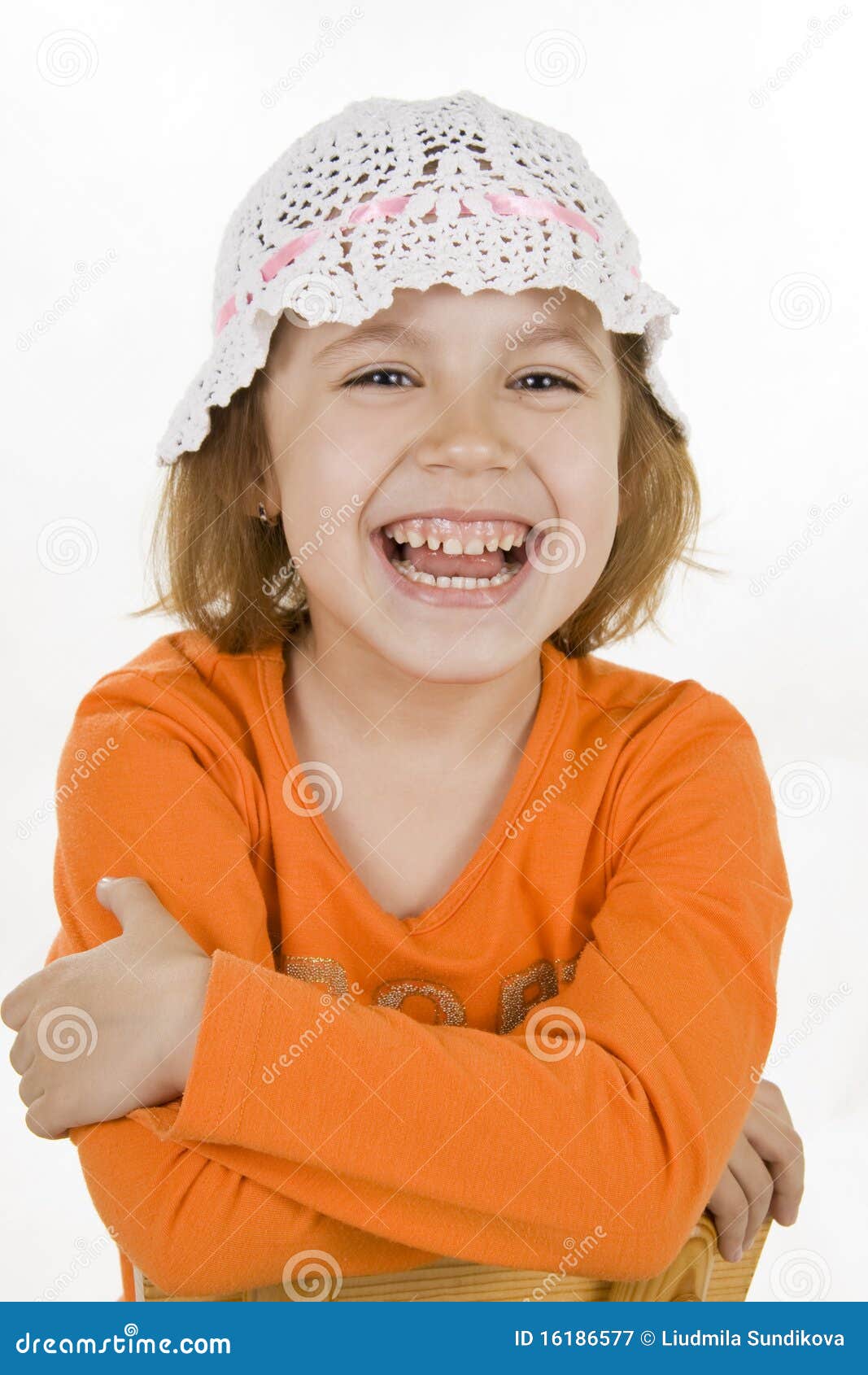 Fan little girl smiling. stock image. Image of pretty - 16186577