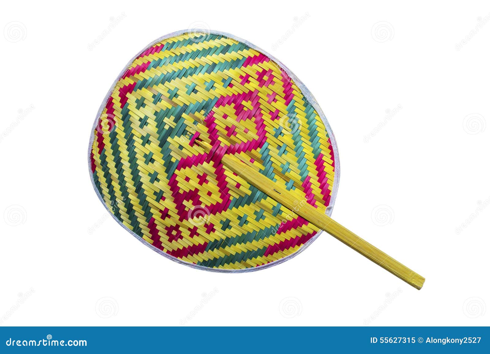 Fan Made Of Bamboo,Thai Fan Isolated On White Background Stock Image ...