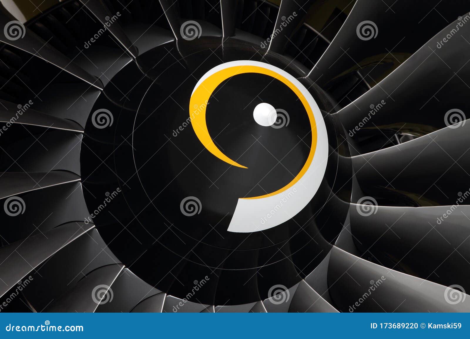 The Fan of a Modern Aircraft Engine Stock Photo - Image of industry ...