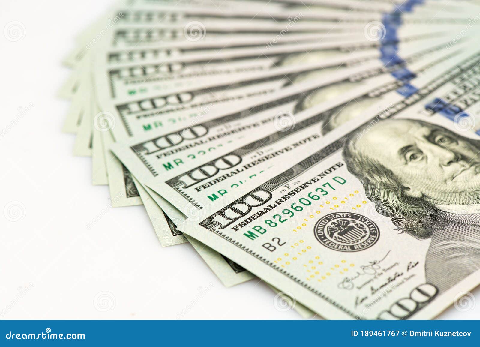 Fan of New 100 Dollar Banknotes Stock Image - Image of american ...