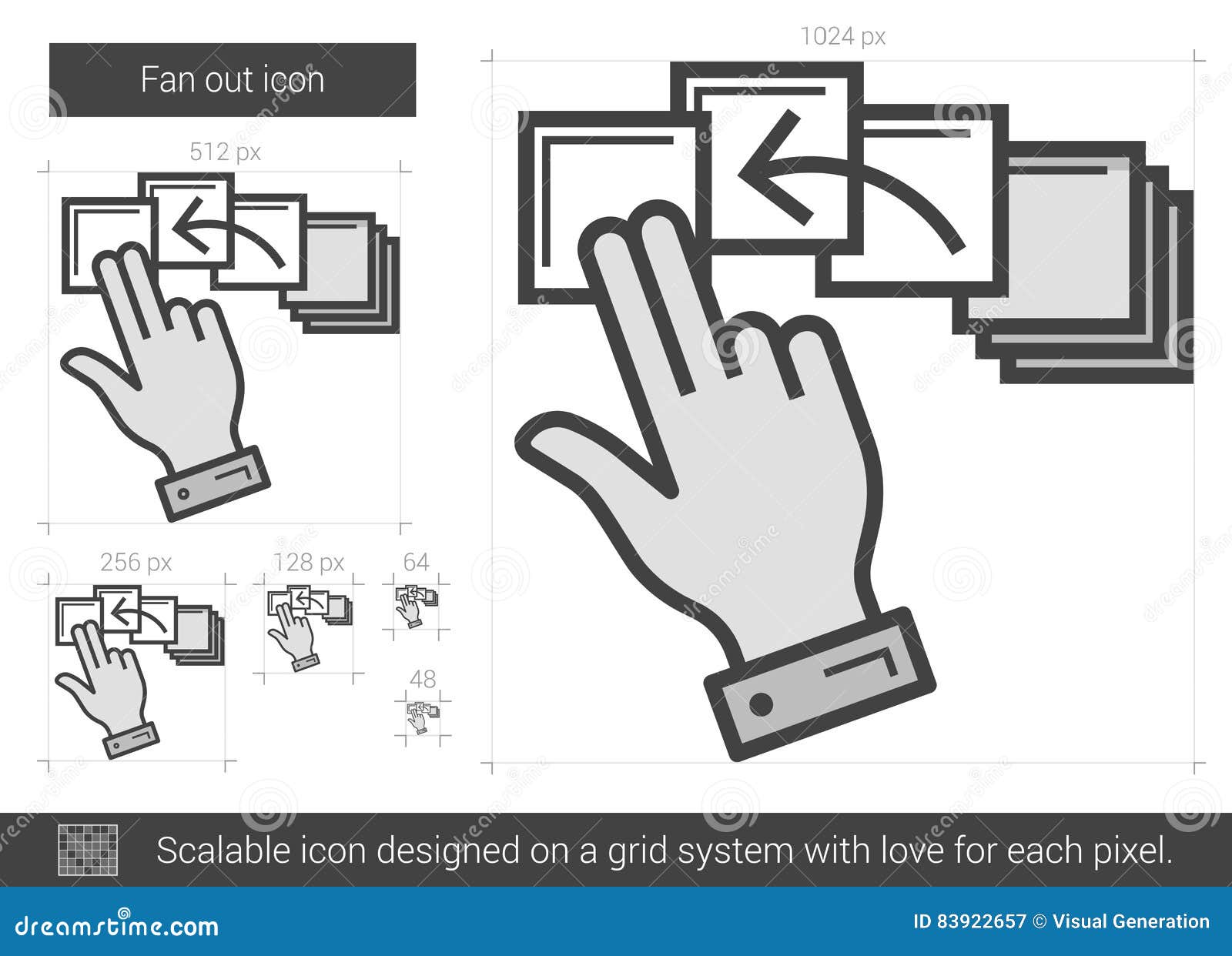 Fan out line icon. stock vector. Illustration of physics - 83922657