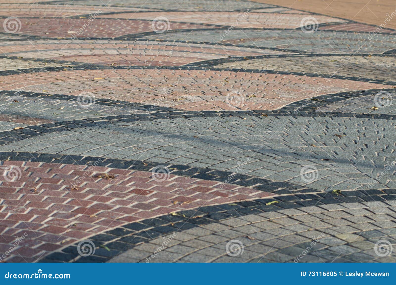 Fan Pattern of Pavers on the Walkway Stock Image - Image of muted ...