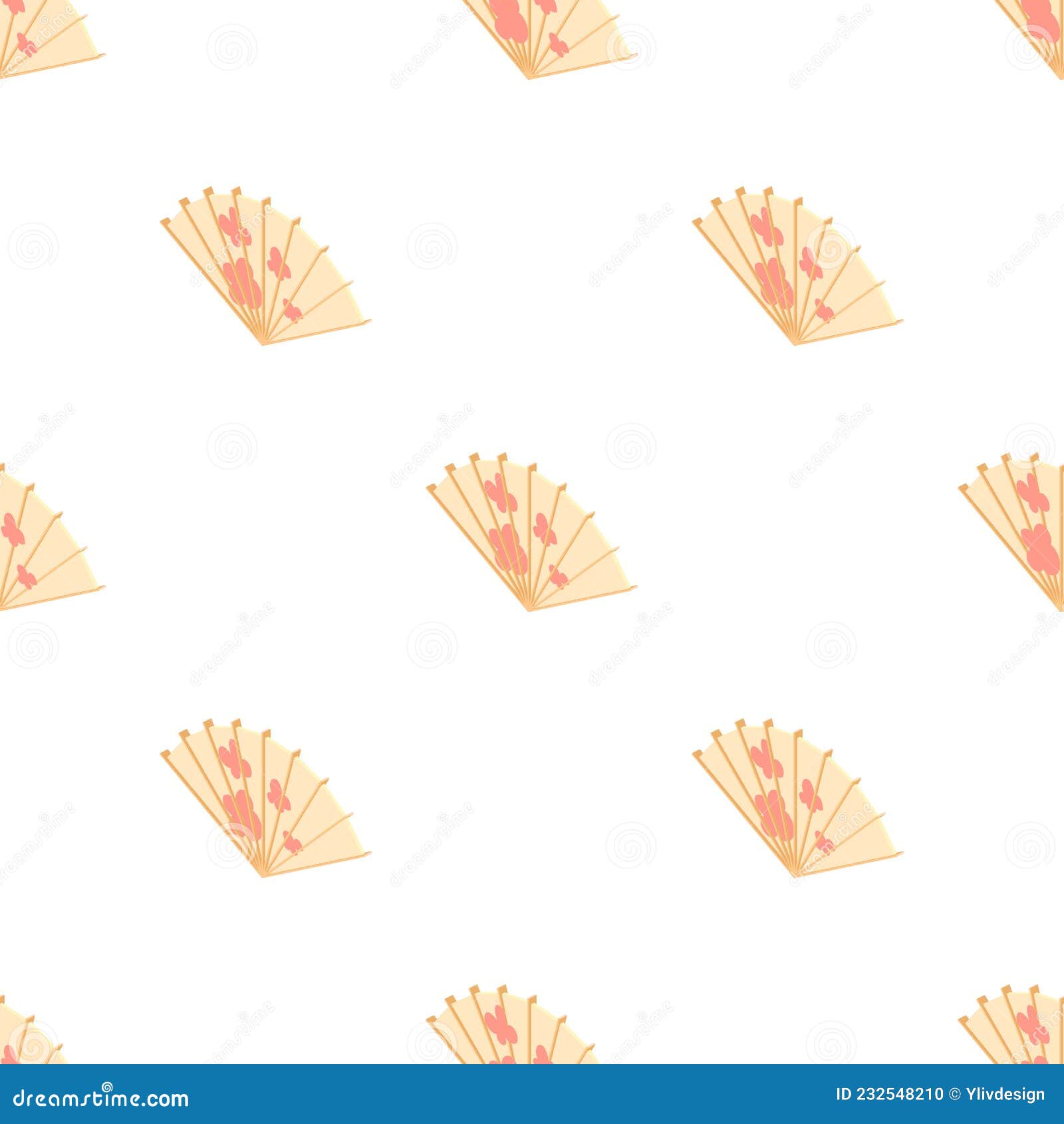 Fan Pattern Seamless Vector Stock Vector - Illustration of beauty ...