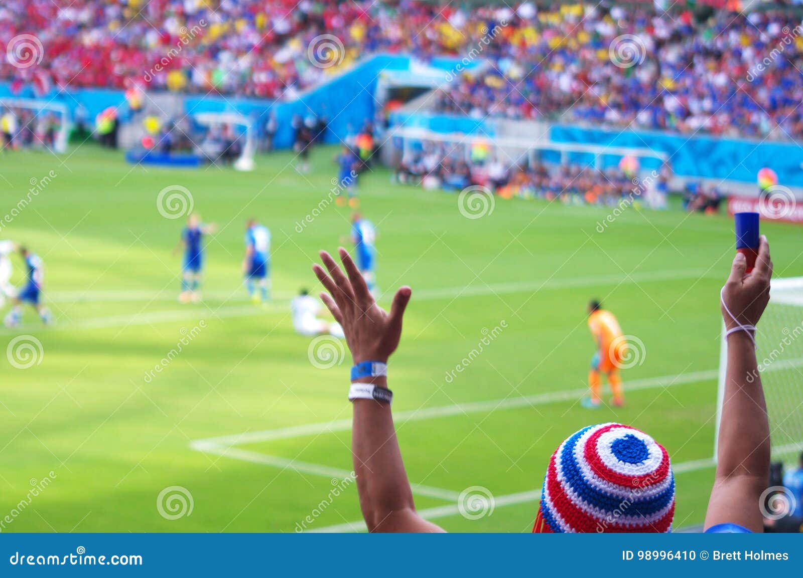 Fan at Professional Soccer Match Stock Photo - Image of silhouette ...