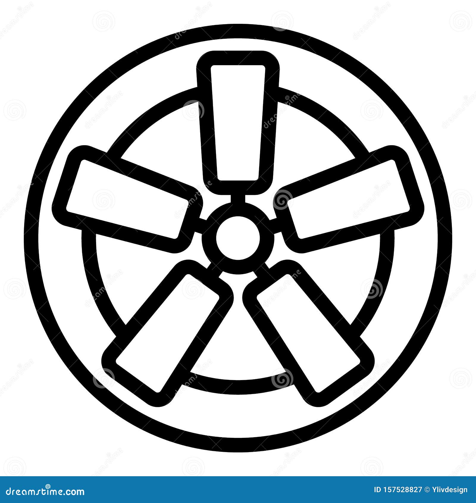 Fan with Rectangular Blades Icon, Outline Style Stock Vector ...