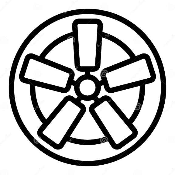 Fan with Rectangular Blades Icon, Outline Style Stock Vector ...