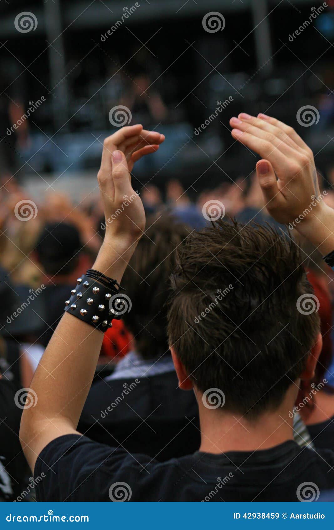 Fan at a rock concert stock image. Image of applause - 42938459