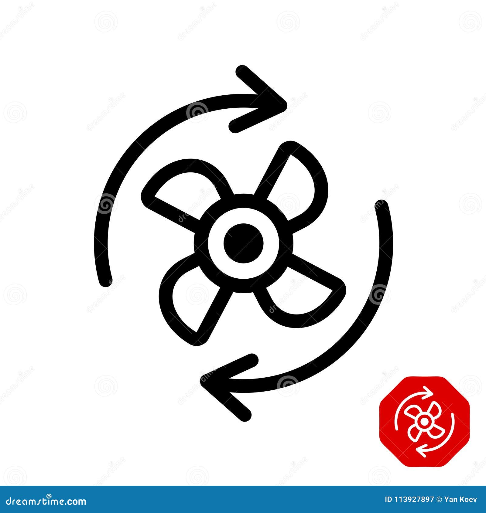 Fan Rotation Direction Icon. Stock Vector - Illustration of shape ... Fan Rotation Direction Icon. Stock Vector - Illustration of shape ...