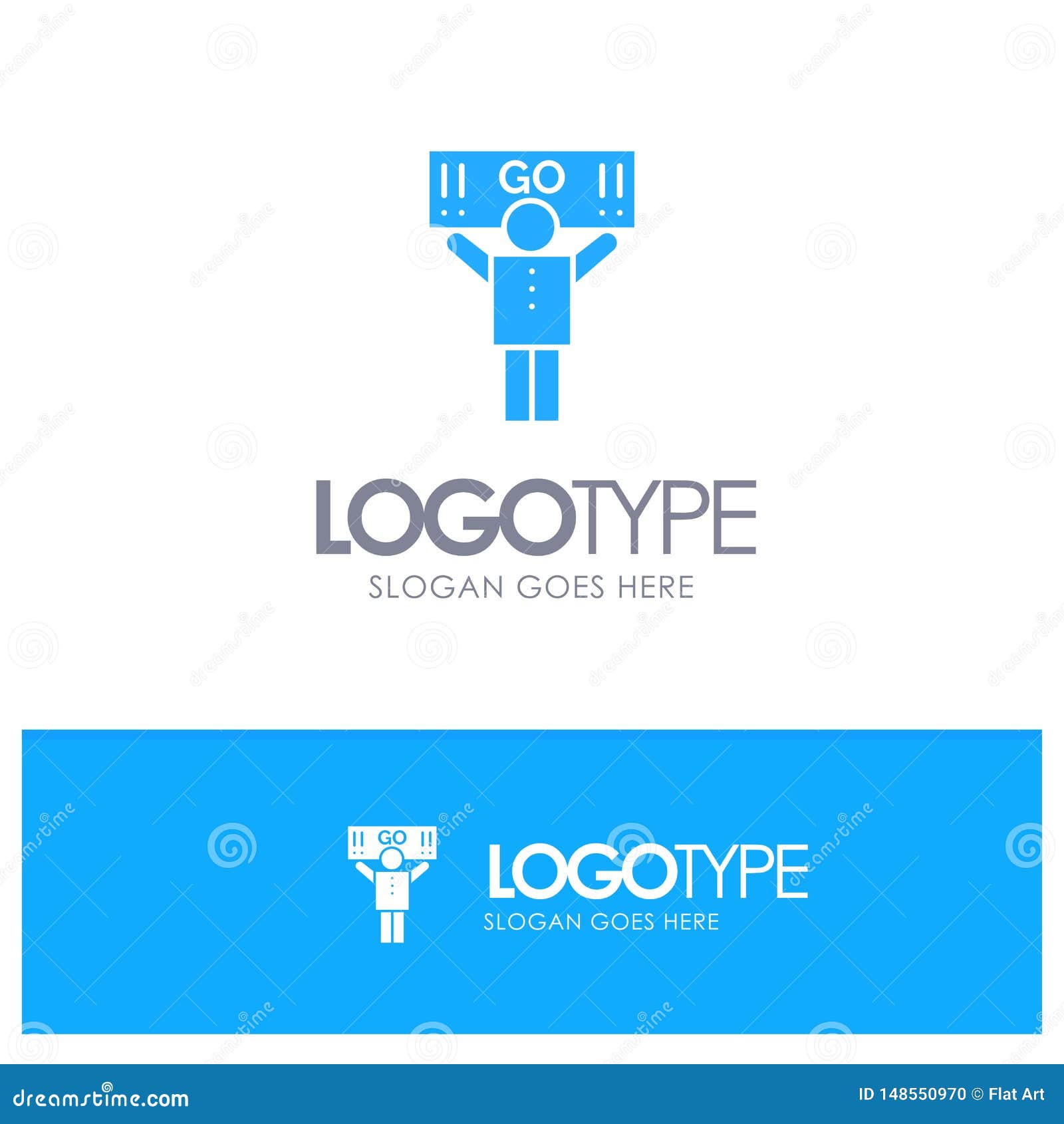 Fan, Sport, Support, Supporter Blue Solid Logo with Place for Tagline ...