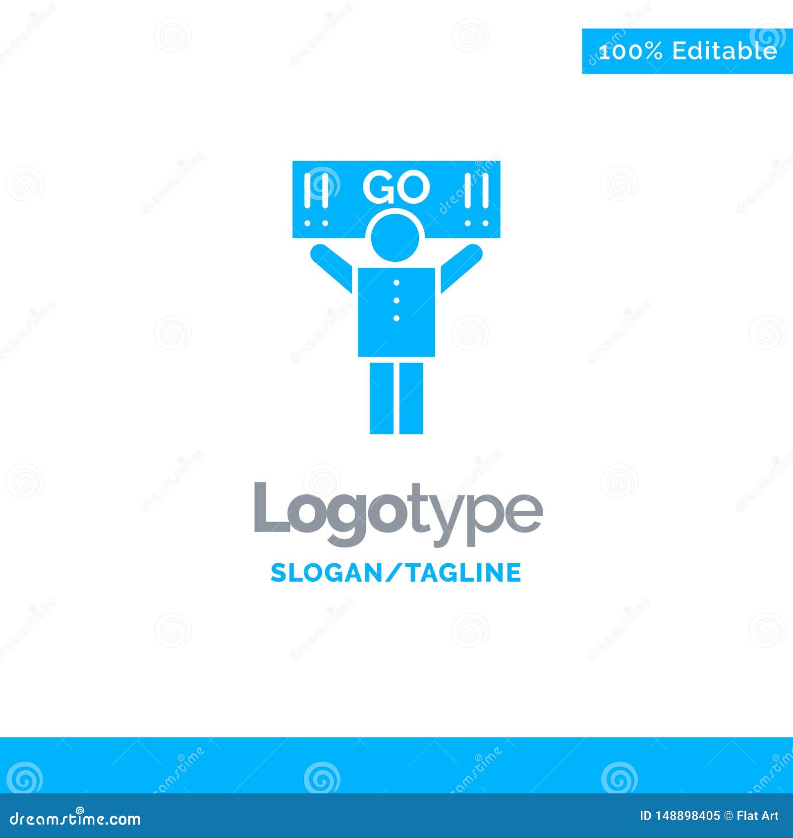Fan, Sport, Support, Supporter Blue Solid Logo Template. Place for ...