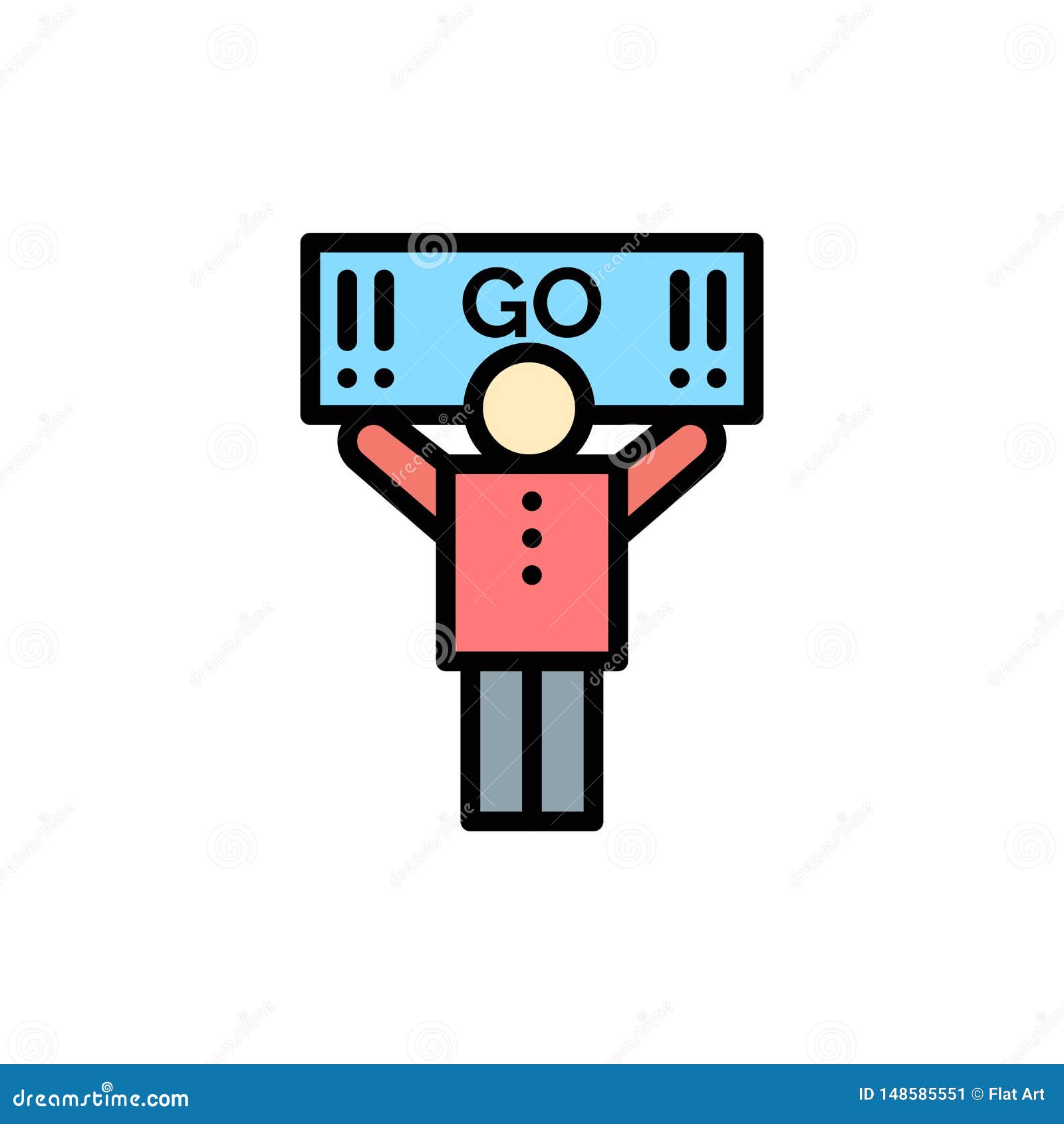 Fan, Sport, Support, Supporter Flat Color Icon. Vector Icon Banner ...