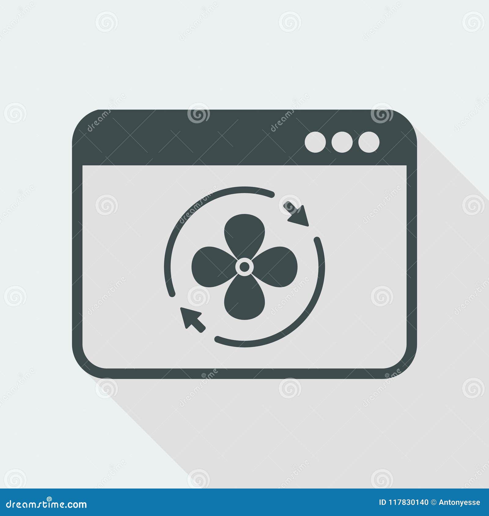 Fan for Temperature System Protection - Vector Icon for Computer ...