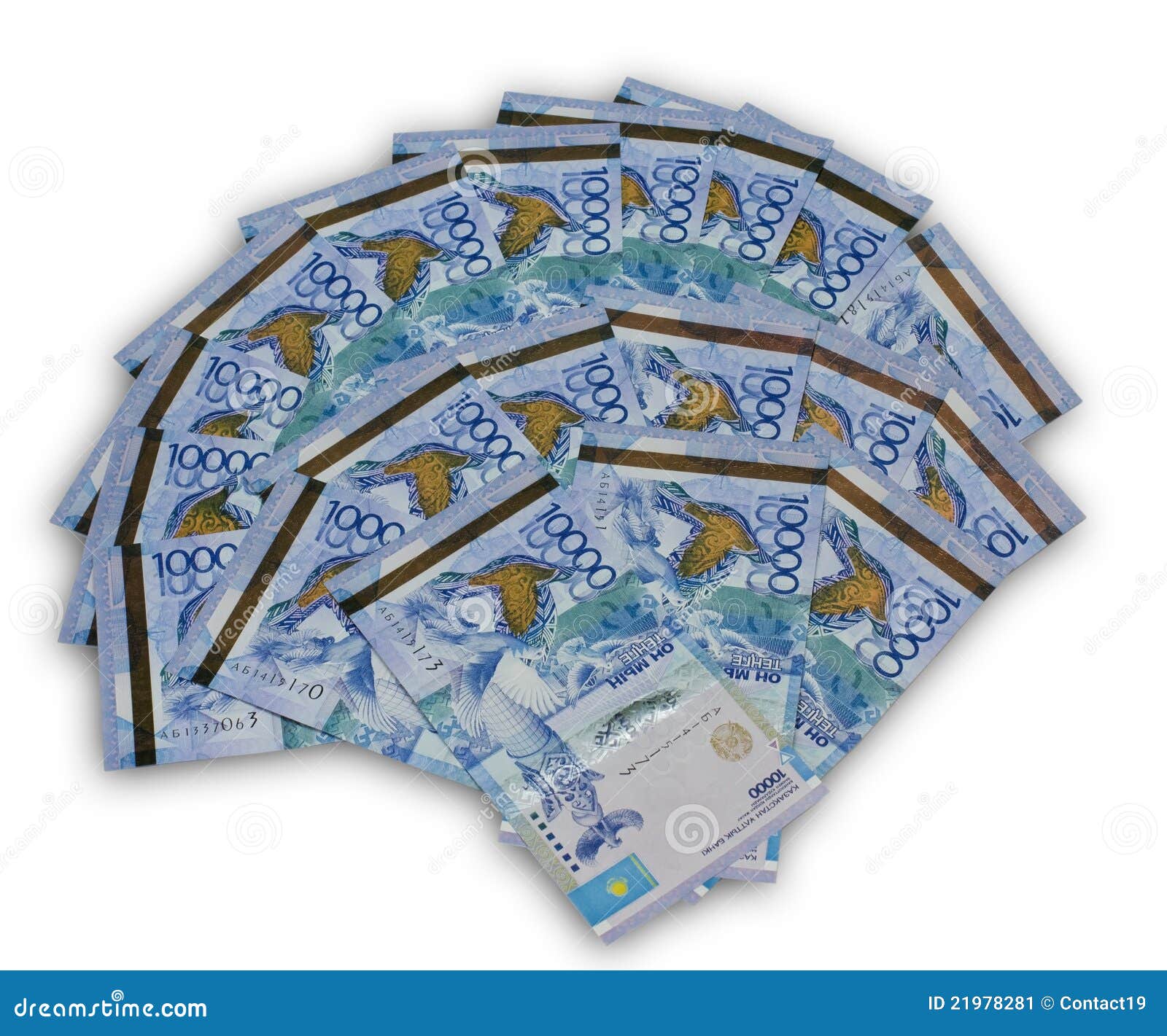 A Fan of Ten Thousand Kazakhstan Currency Stock Illustration ...