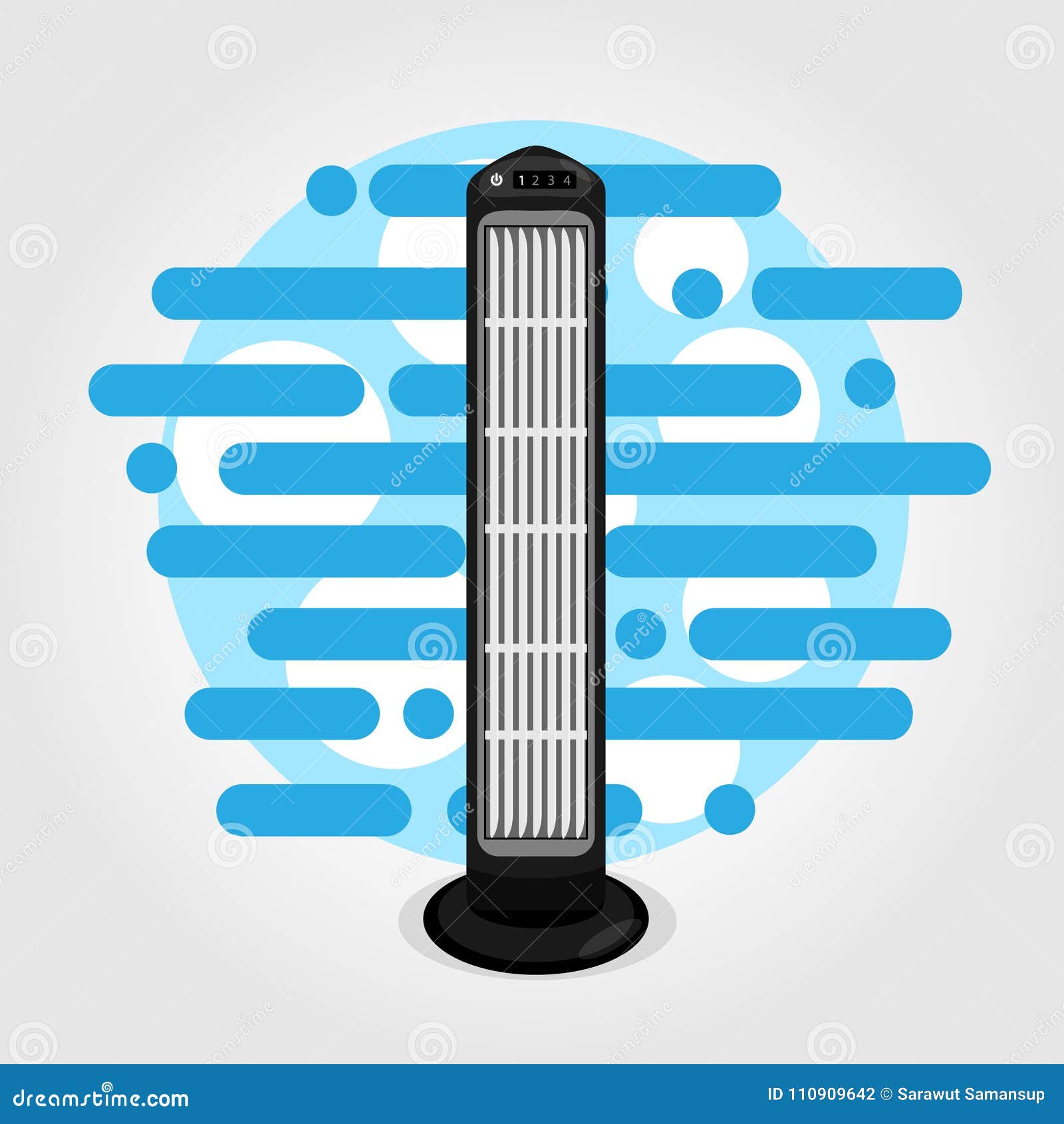 Fan Tower Cooler Flat Vector Stock Vector - Illustration of flat ...