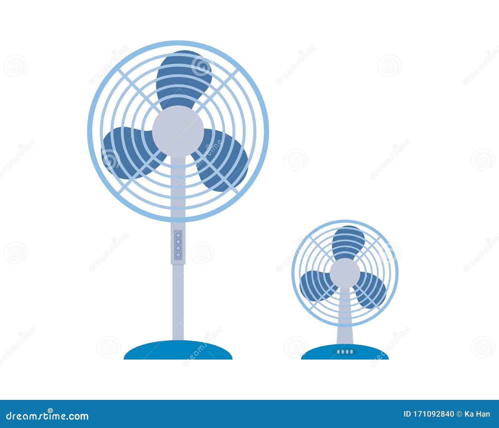 Fan Vector Set, Table Fan for Your Illustration Stock Vector ...