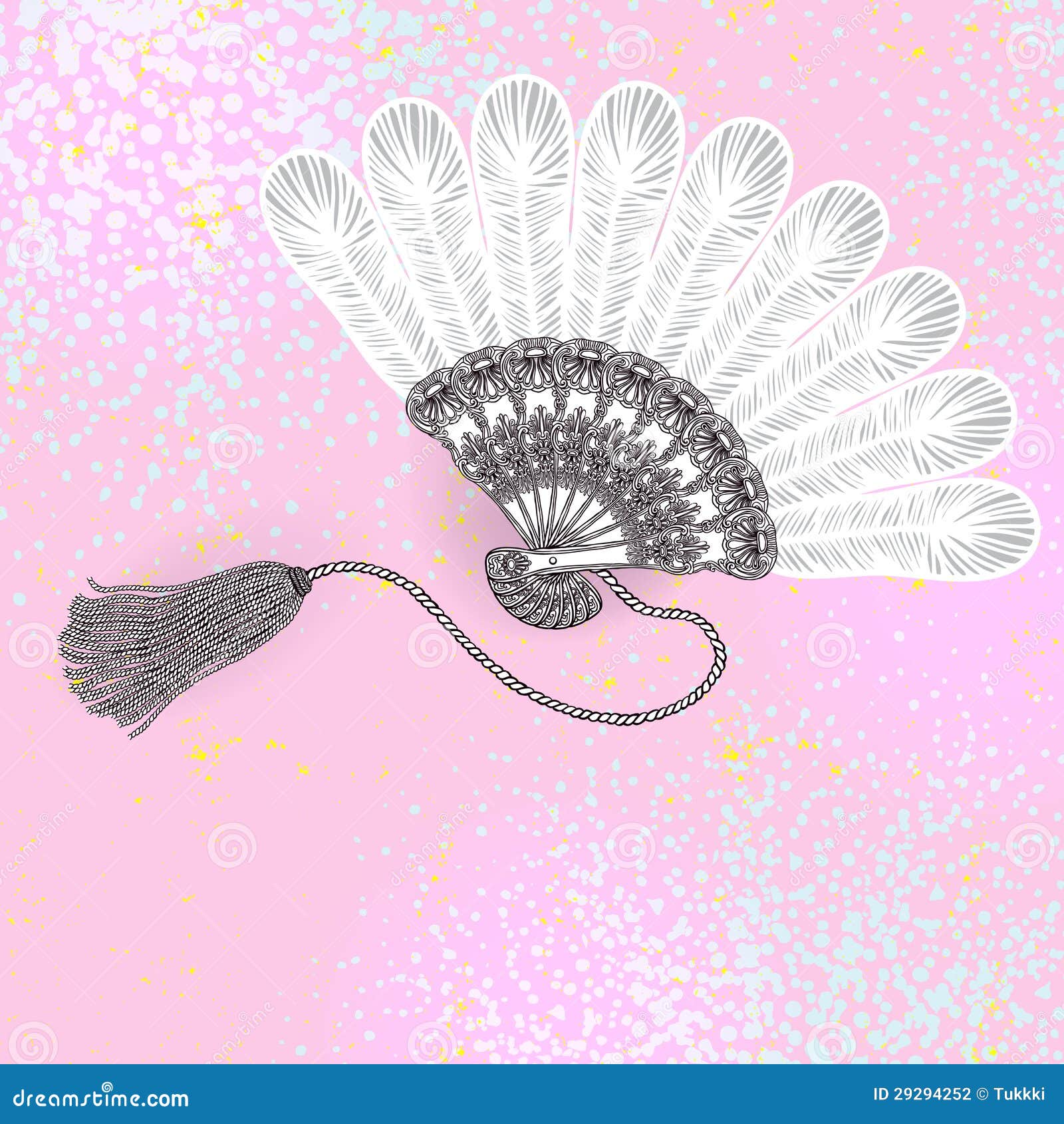 Fan, Vintage Vector Background Stock Vector - Illustration of elegant ...