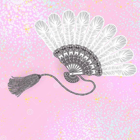 Fan, Vintage Vector Background Stock Vector - Illustration of elegant ...